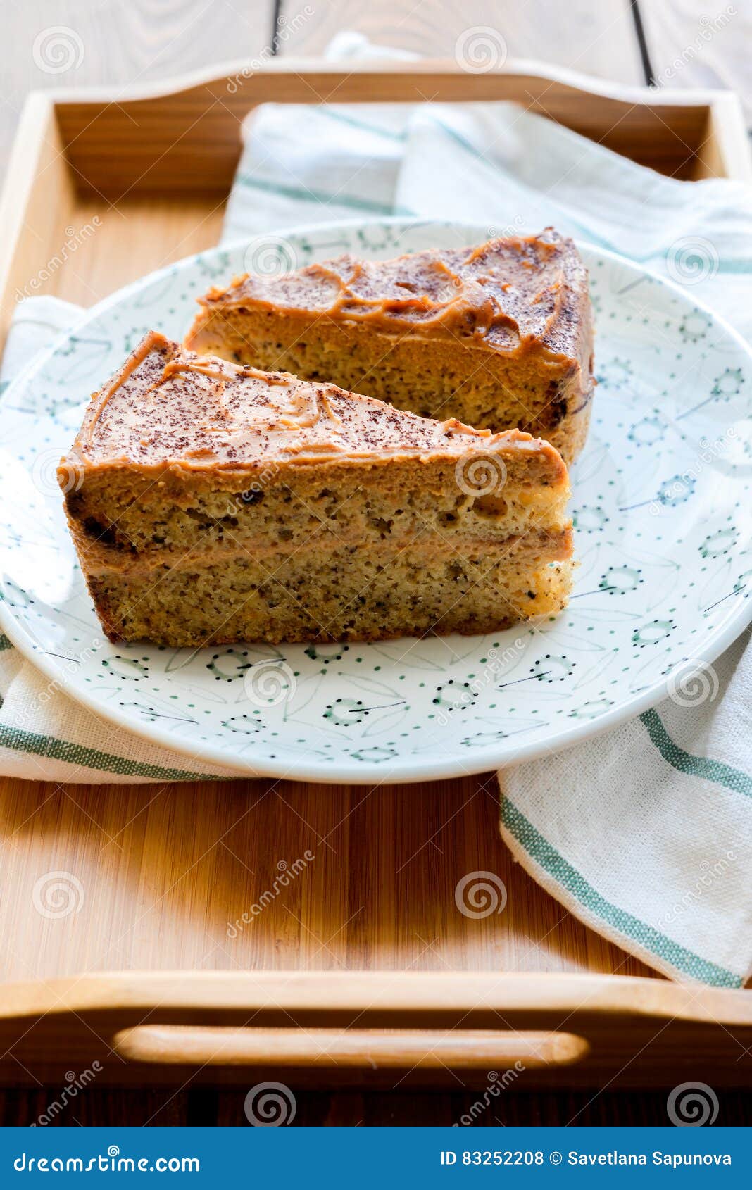 Two Slices of Cake on a Plate Stock Photo - Image of crust, small: 83252208