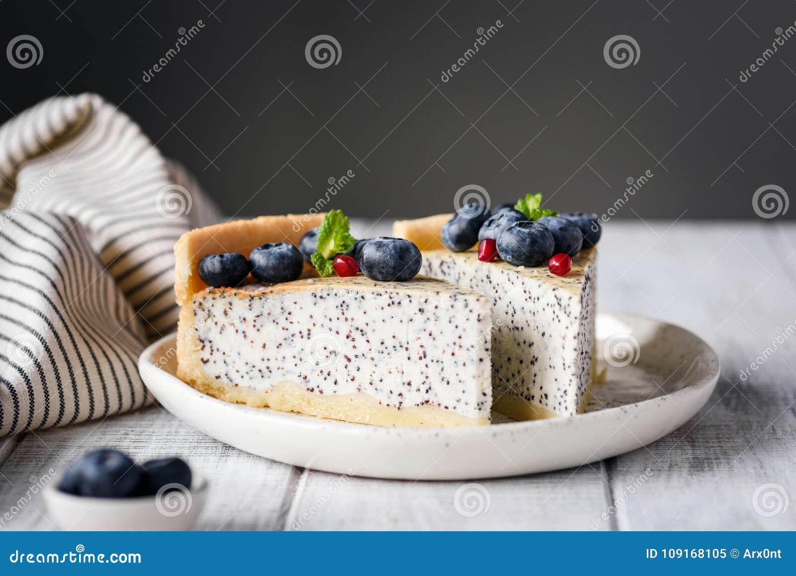 Two Slices of Cake on White Plate Stock Image - Image of gluten ...
