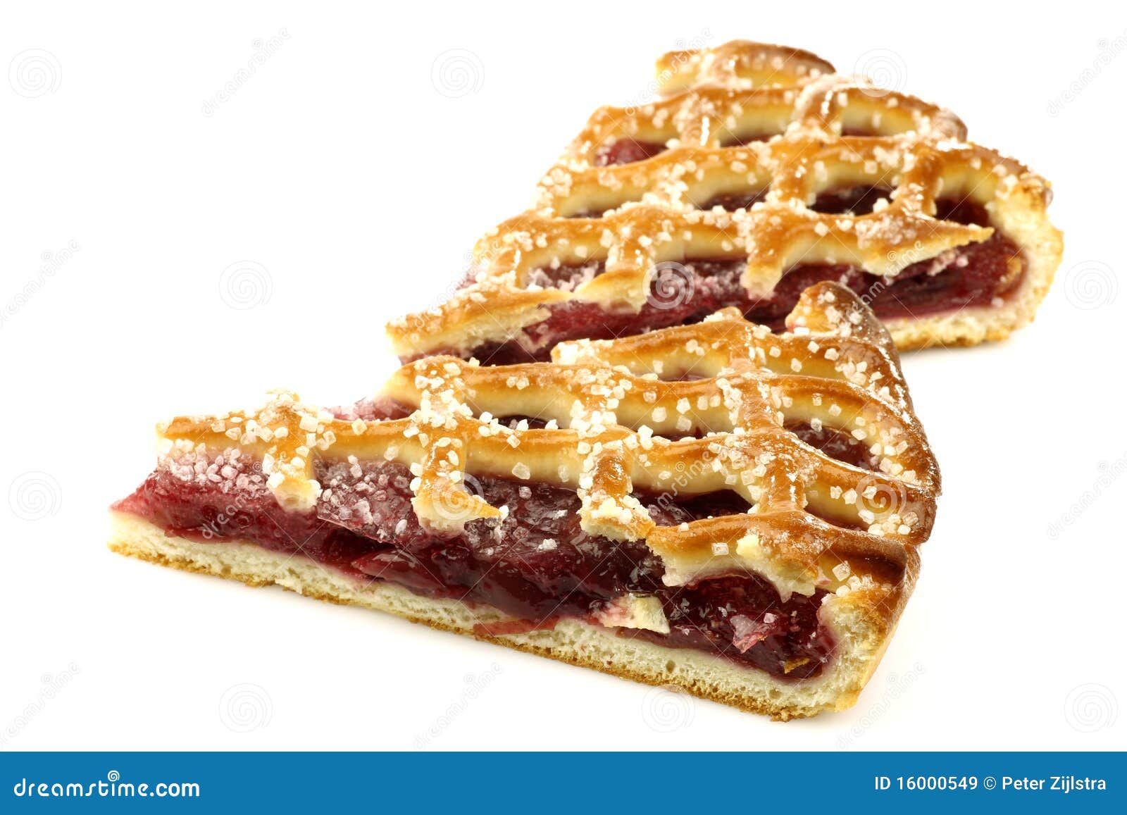 Two Slices of Decorated Cherry Pie Stock Image - Image of sweet, sugar ...