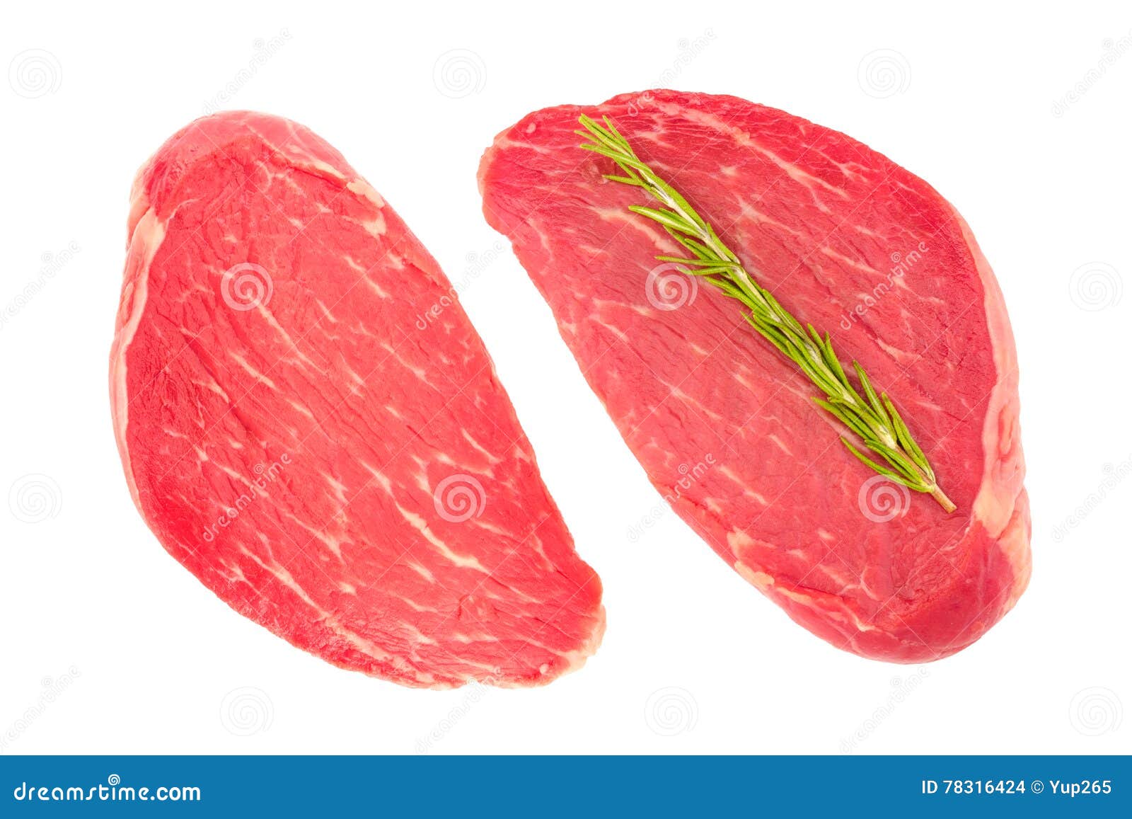Two Slices of Fresh Beef Meat Stock Photo - Image of isolated, grocery ...
