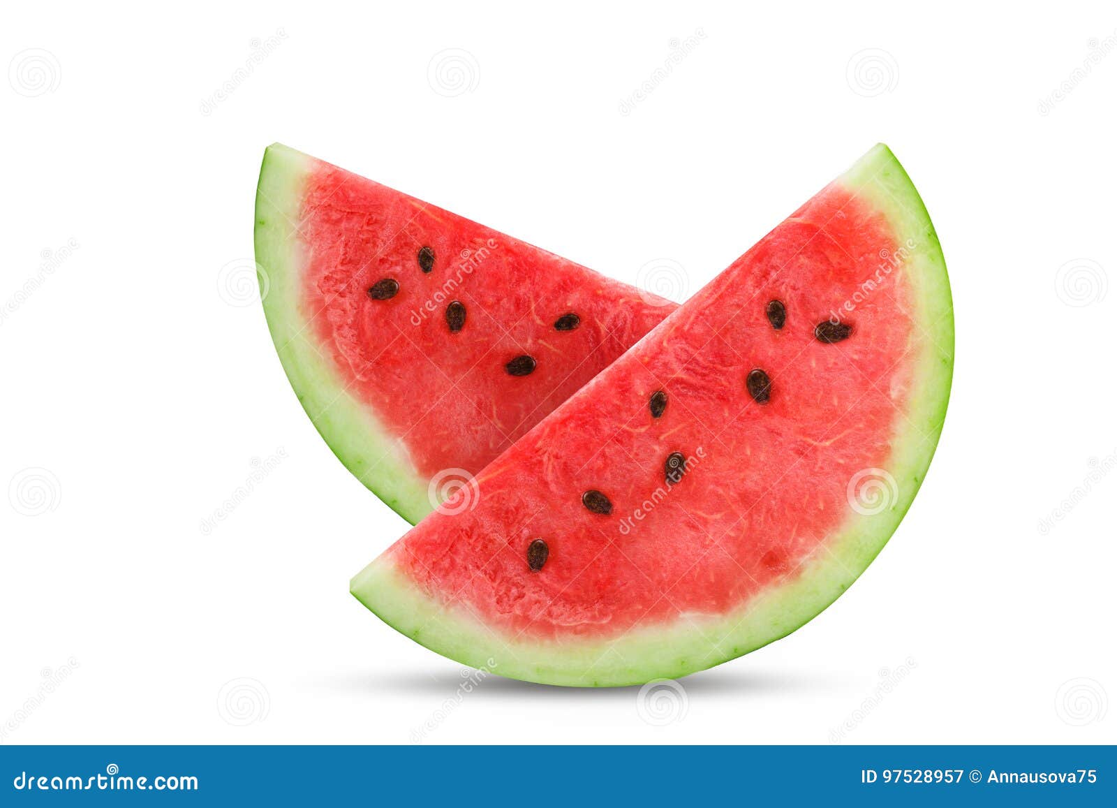 Two Slices of Fresh Watermelon Isolated on White Background.object ...