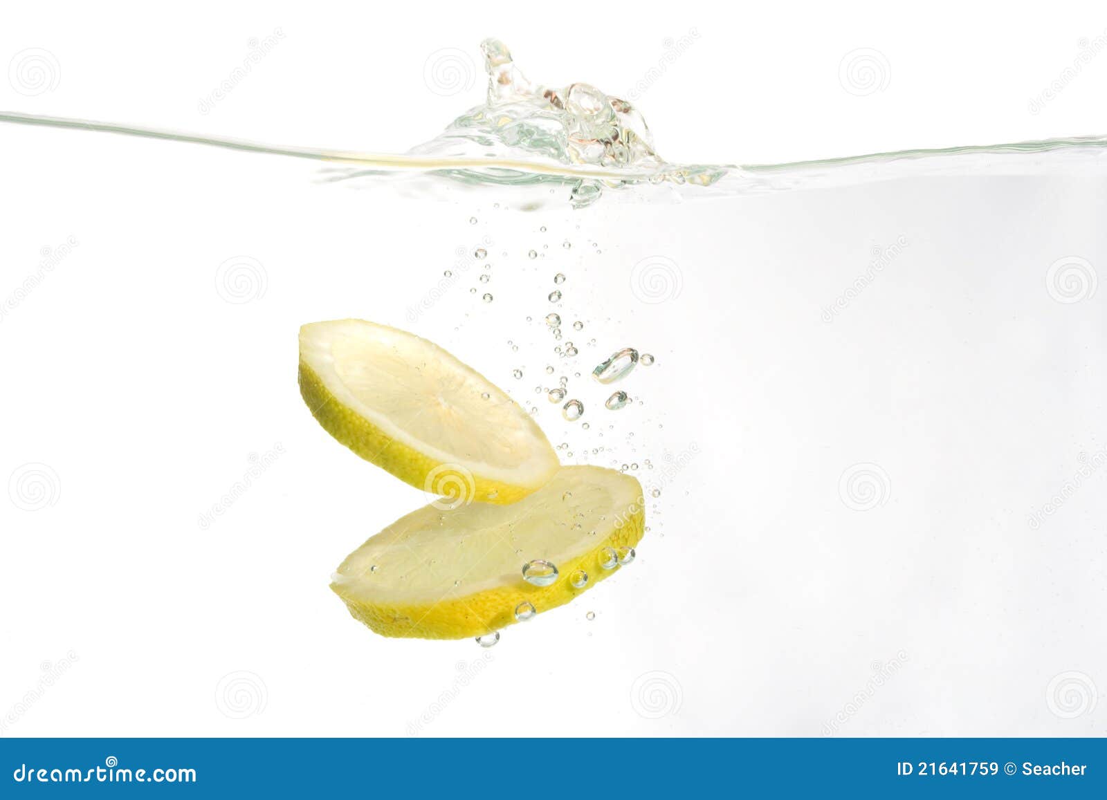 Two slices of lemon stock image. Image of aqua, lemon - 21641759