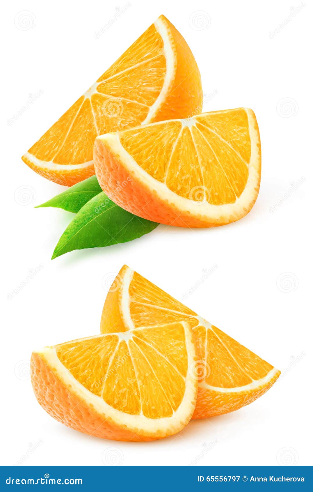 Two Slices of Orange Fruit Isolated Stock Image - Image of fruit ...