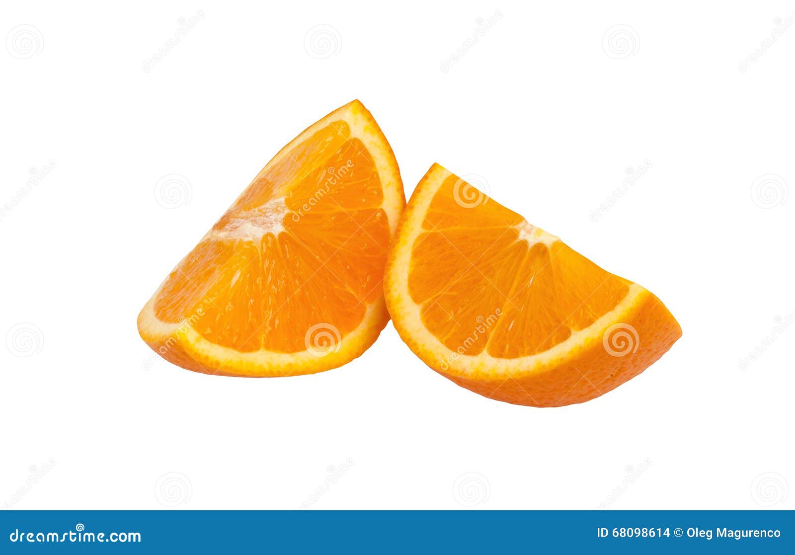 Two Slices of Orange Isolated Stock Photo - Image of tropical, orange ...