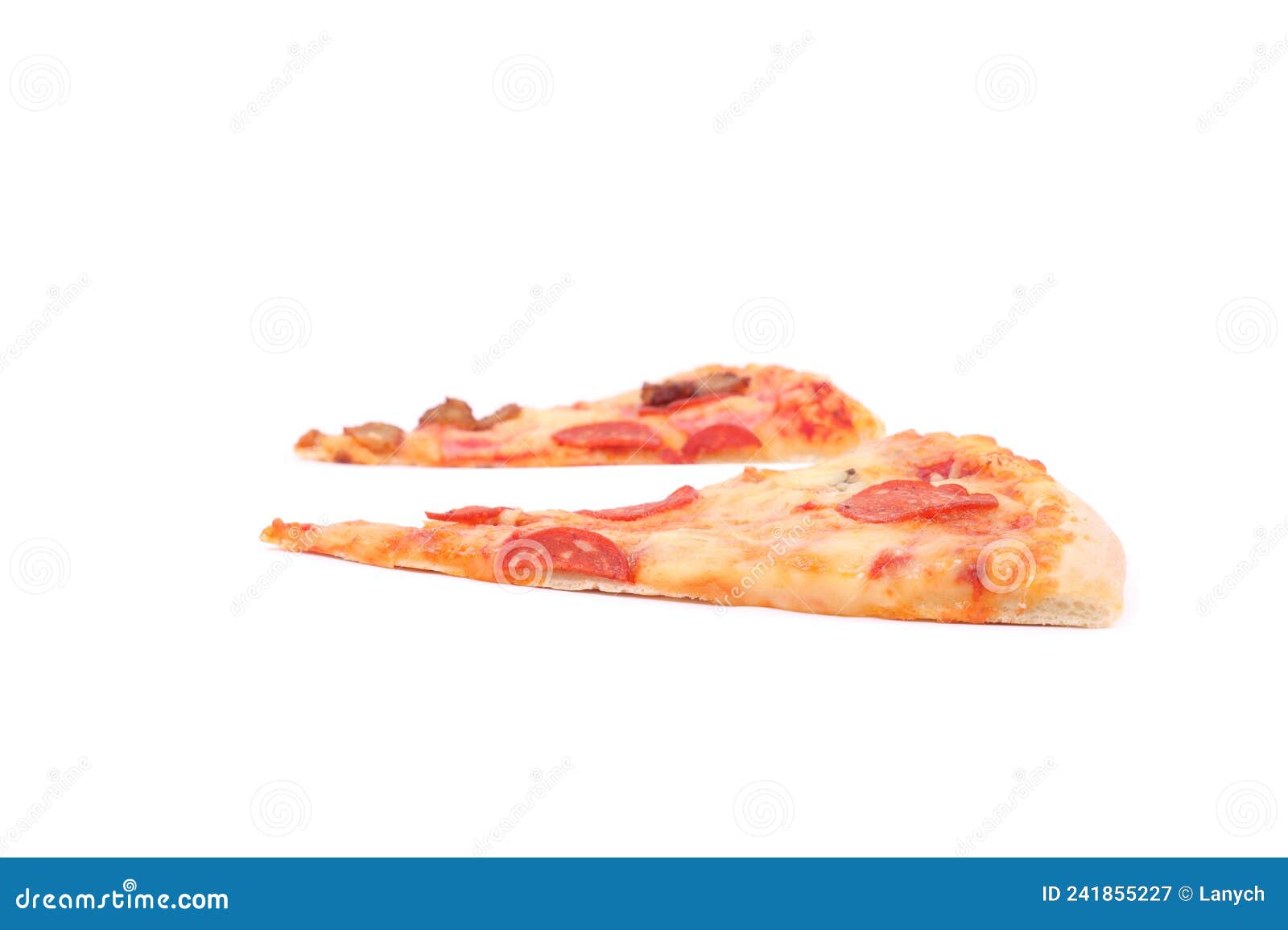 Two Slices of Pizza Isolated on White Stock Image - Image of cooked ...