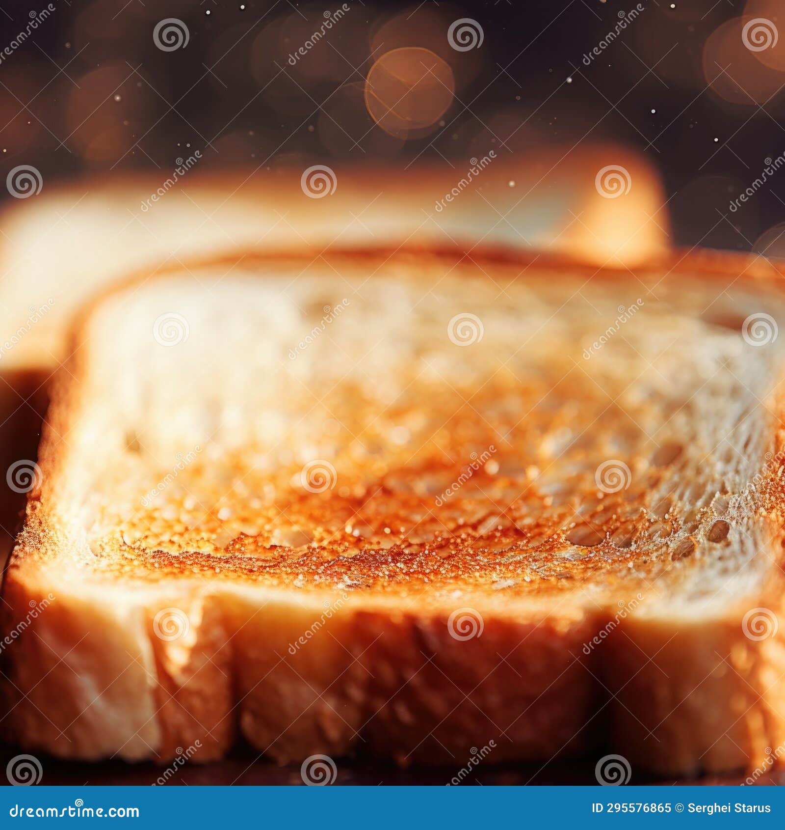 Two Slices of Toast with a Light Background, AI Stock Image - Image of ...