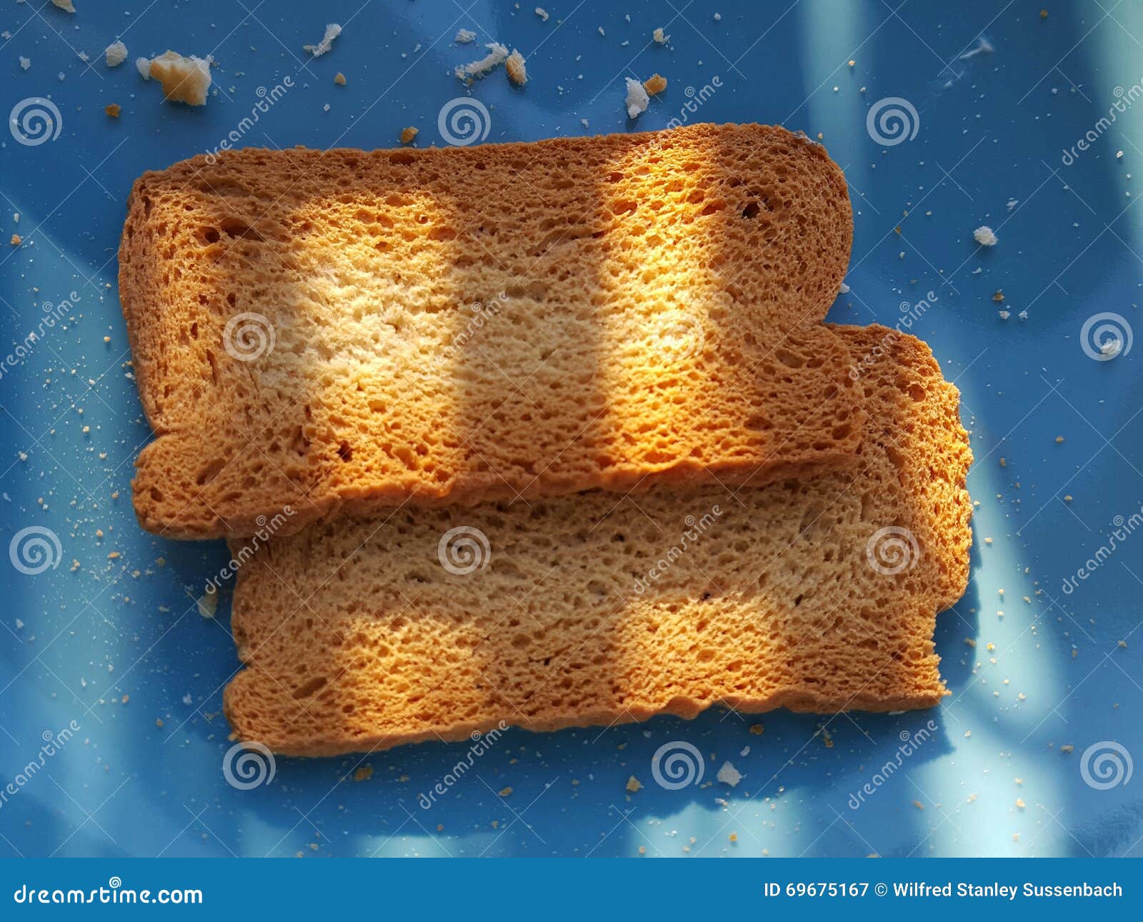 Two slices of toast stock image. Image of sliced, textured - 69675167