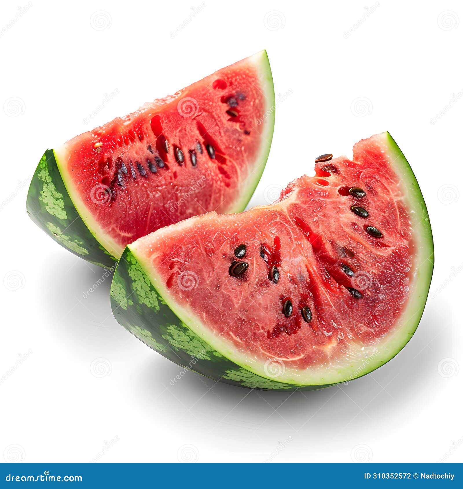 Two Slices of Watermelon, a Natural Fruit, on a White Rectangular ...