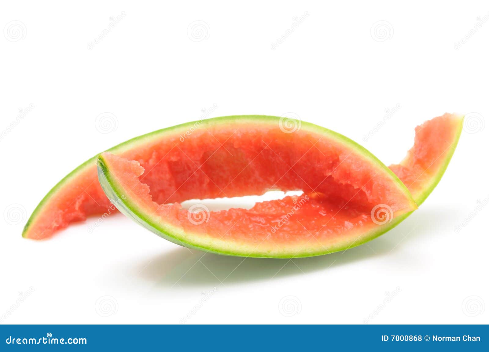 Two Slices of Watermelon Skin Stock Photo - Image of fresh, white: 7000868