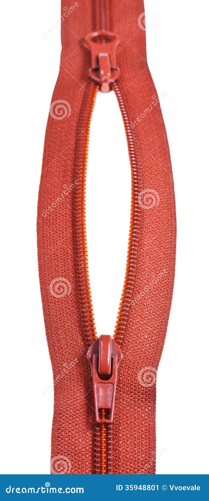 Two Sliders on Plastic Zip Fastener Close Up Stock Image - Image of ...