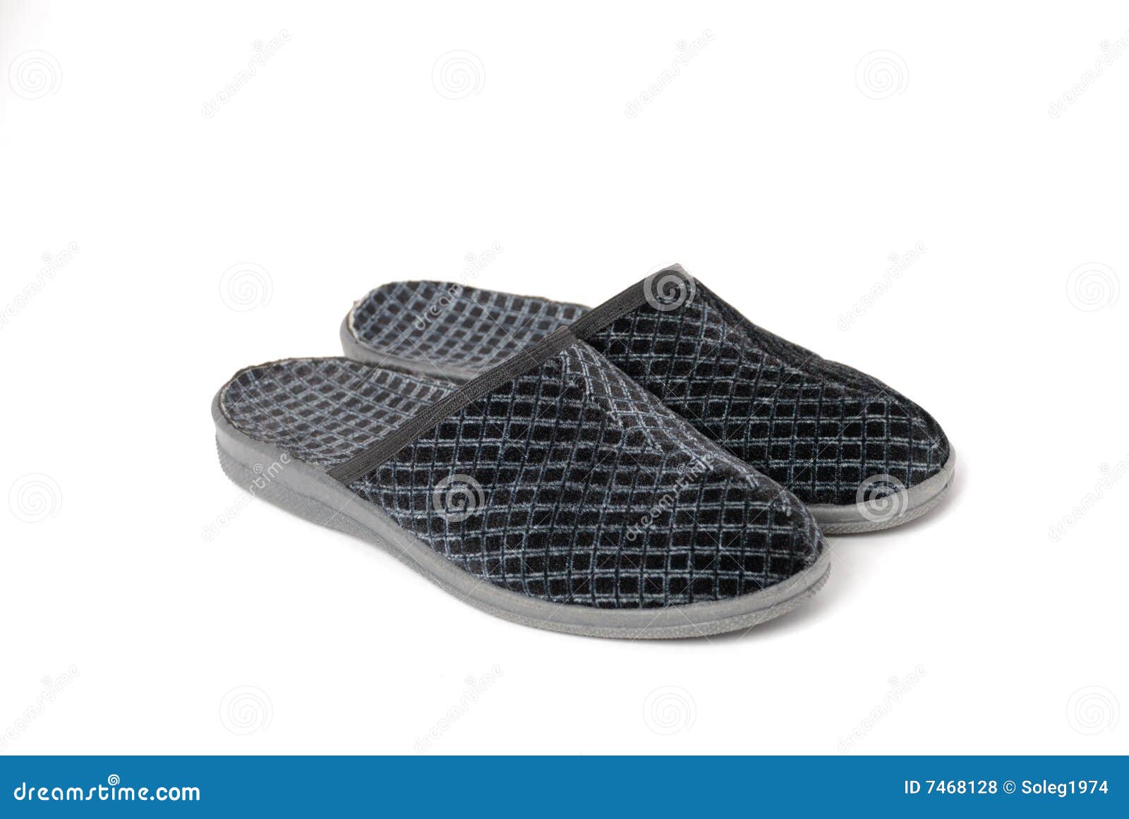 Two slippers on a white stock photo. Image of couple, footwear - 7468128