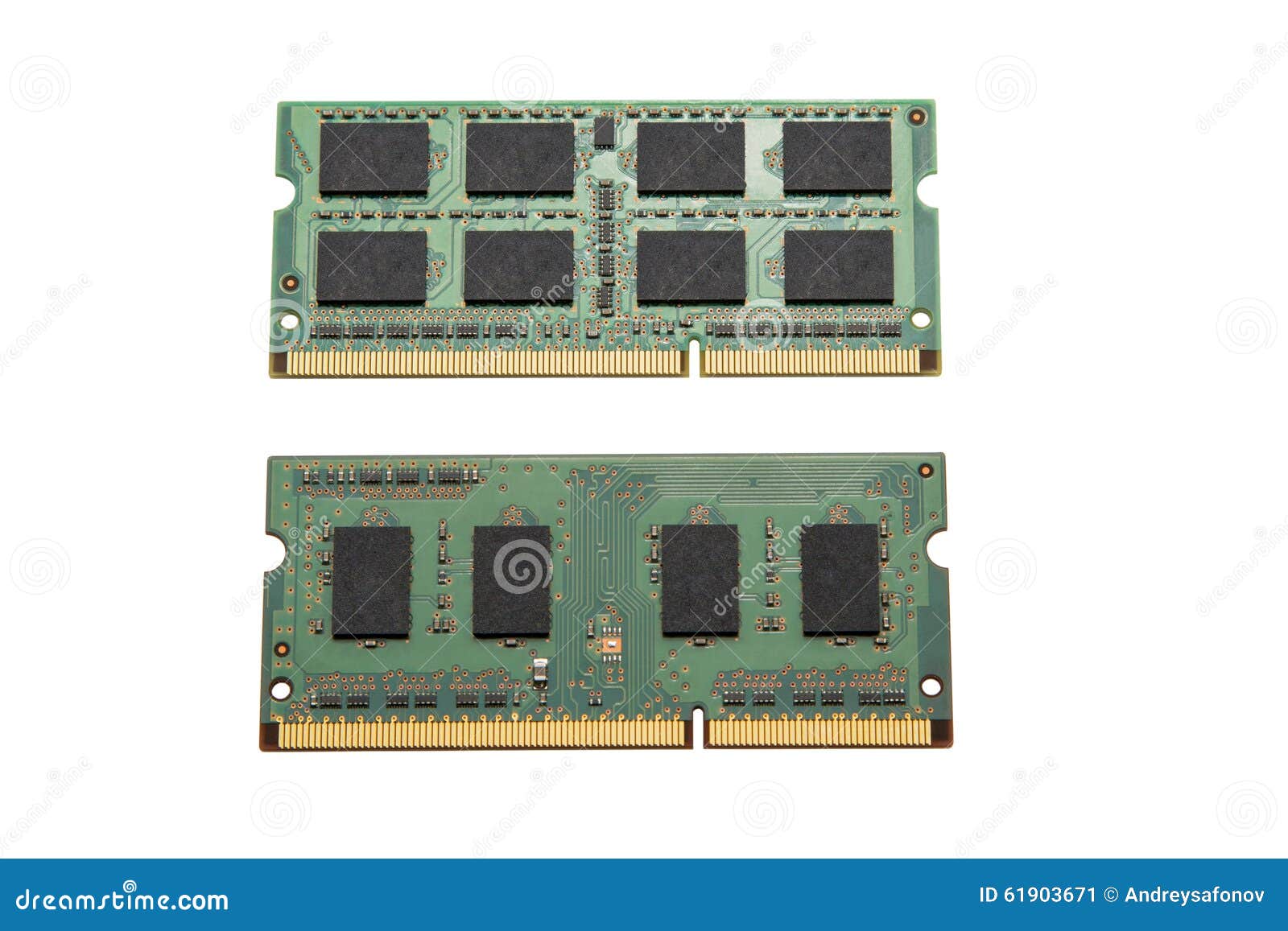 Two Slots of RAM Isolated on White Background Stock Image - Image of ...