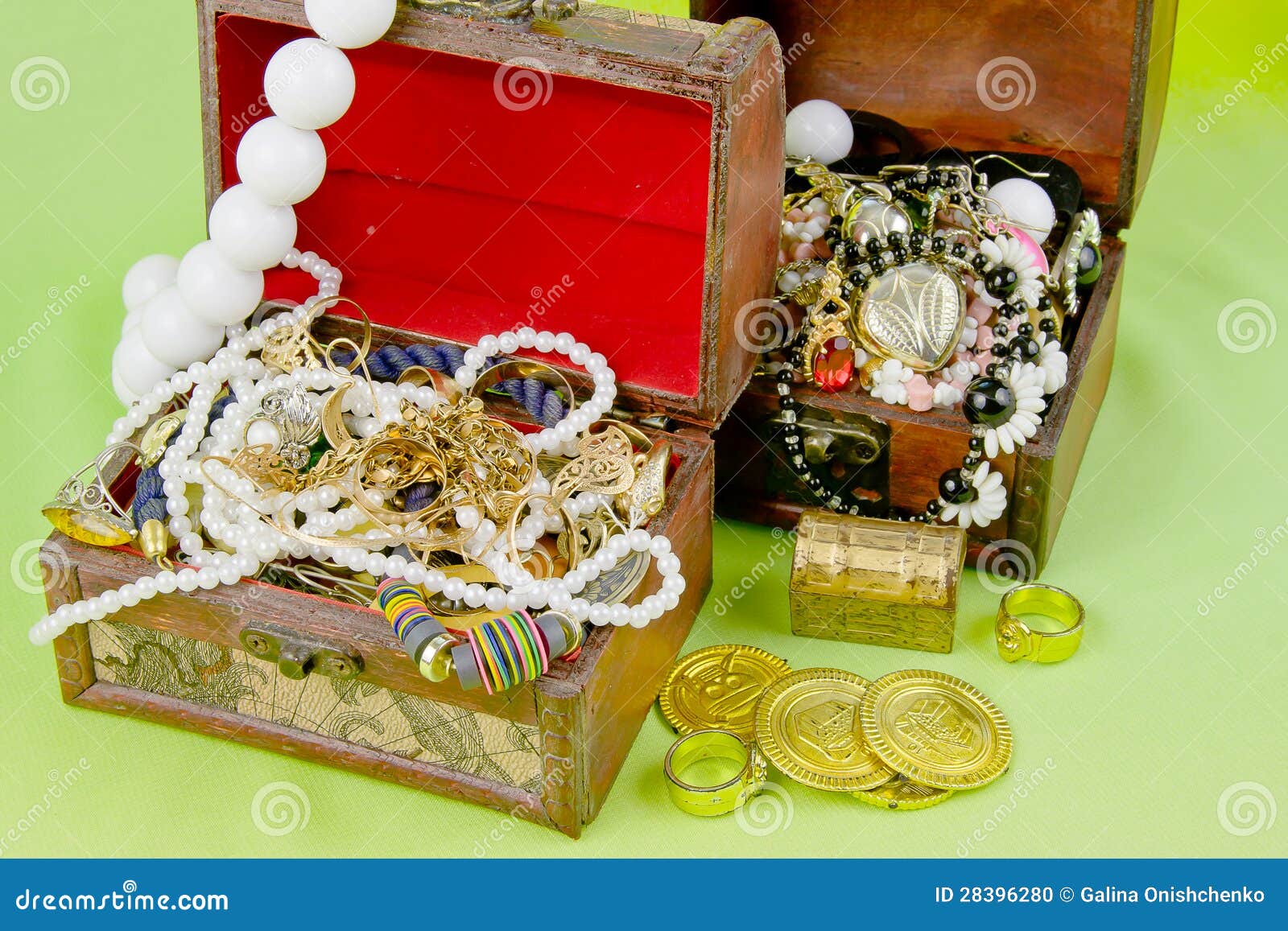 Two Small Boxes with Treasures Stock Photo - Image of gold, ancient ...