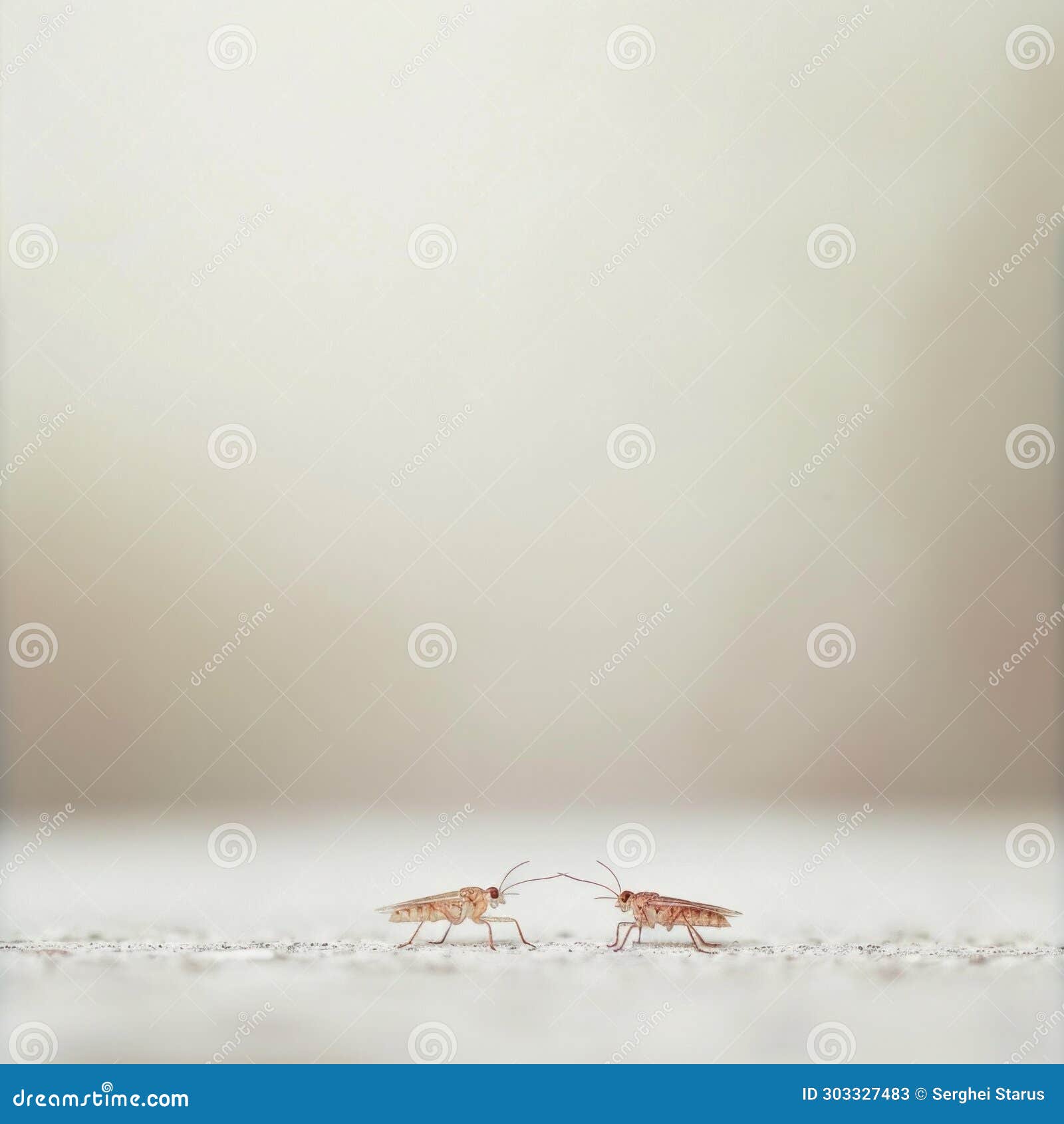 Two Small Bugs Are Standing Next To Each Other On A White Surface, AI ...