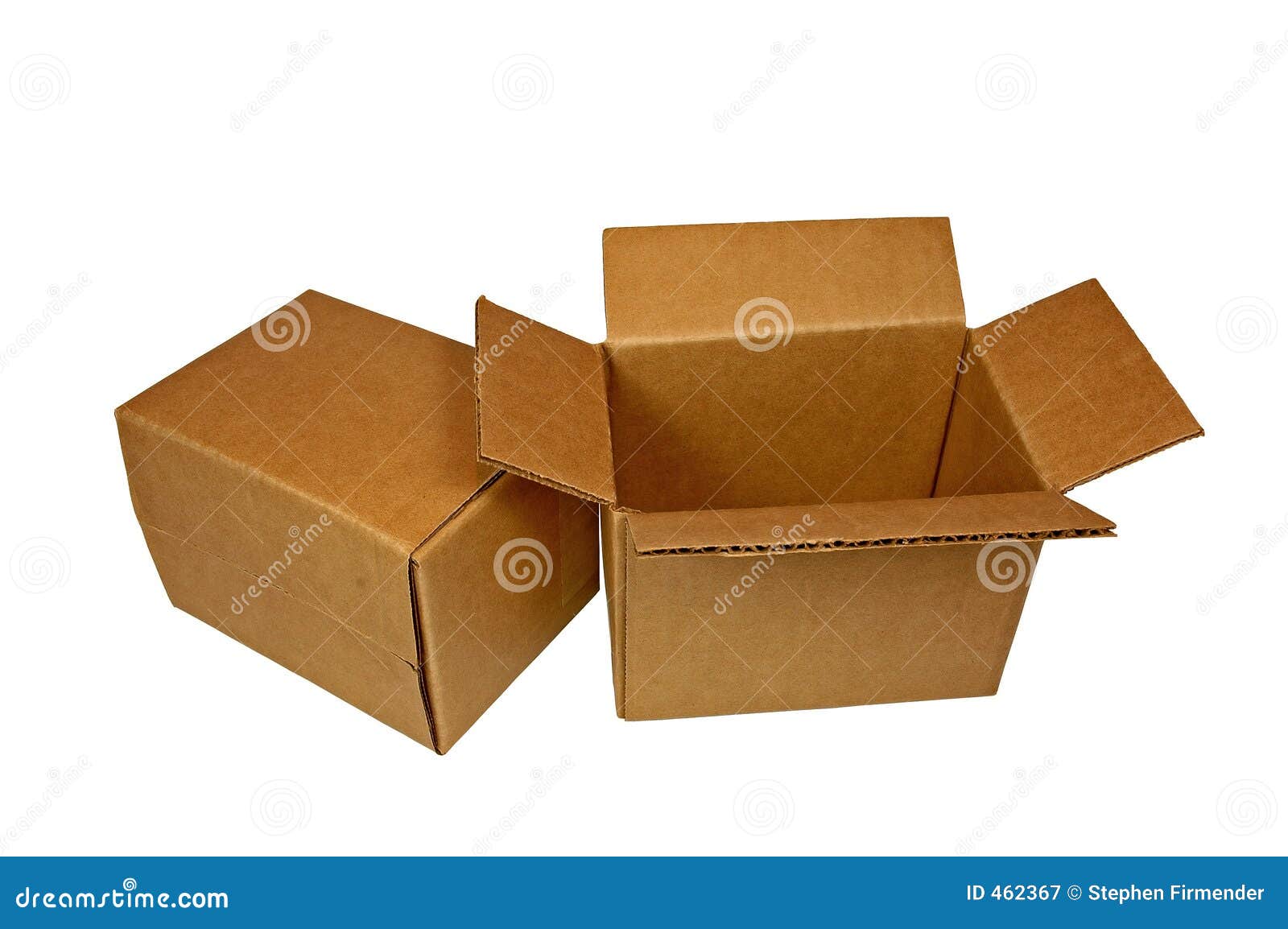 Two Small Corrugated Shipping Cartons Stock Image - Image of package ...