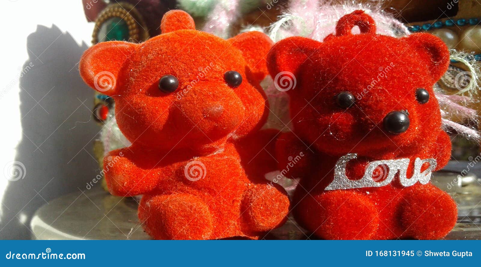 Two cute red teddy bear. stock image. Image of cute - 168131945