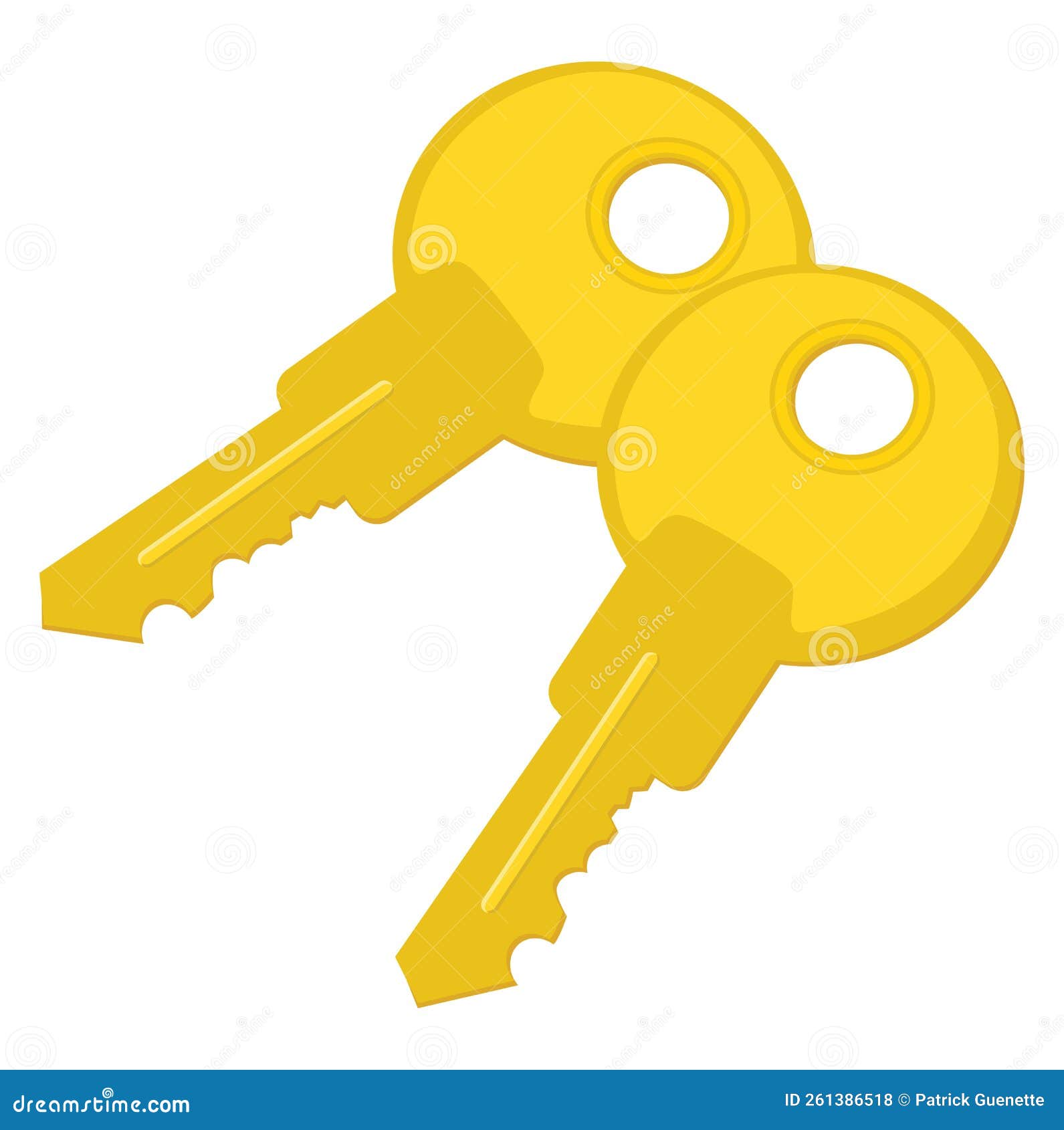 Two Small Golden Keys, Icon Stock Vector - Illustration of flat, lock ...