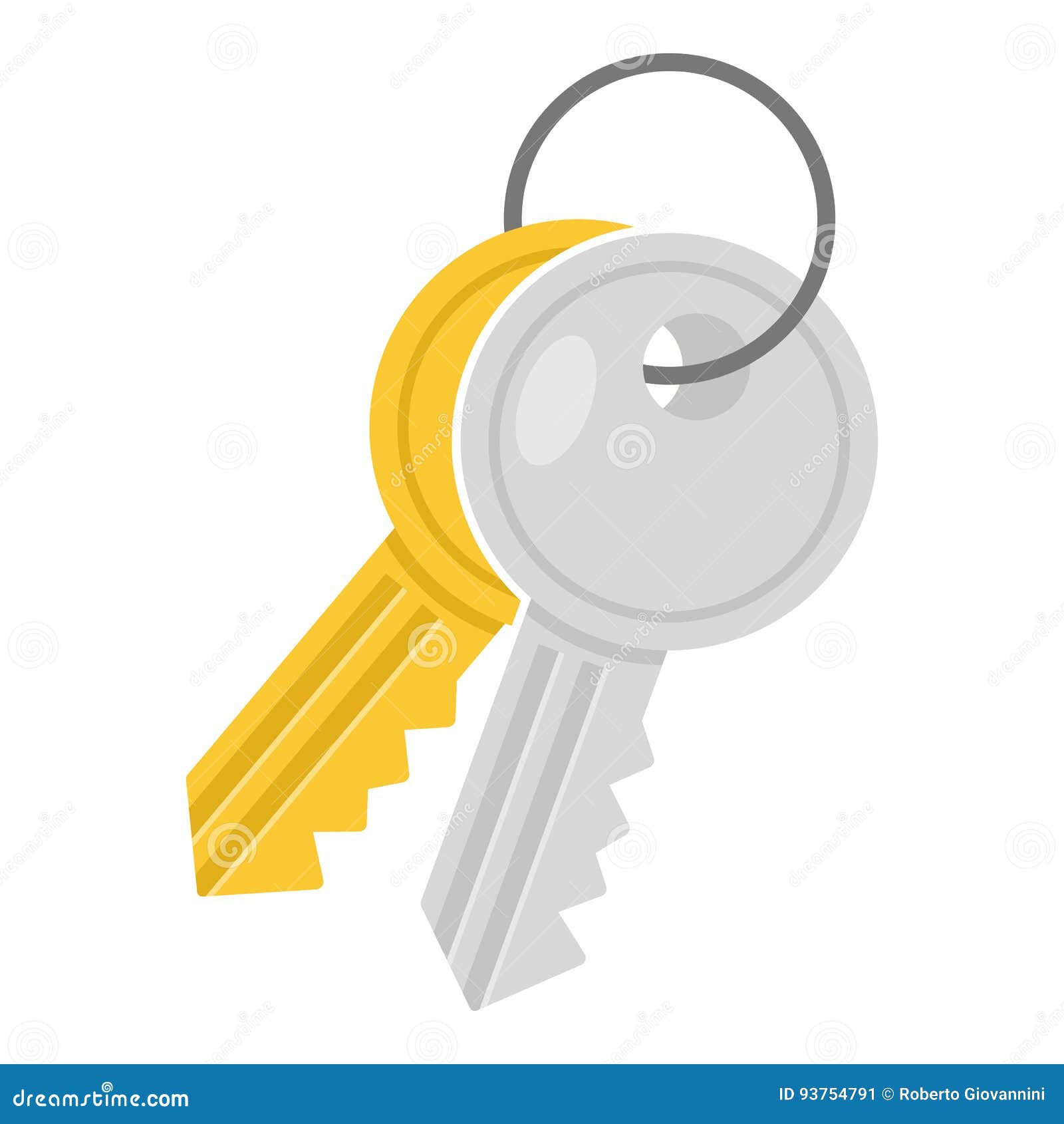 Two Small Keys Flat Icon Isolated On White Stock Vector - Illustration ...