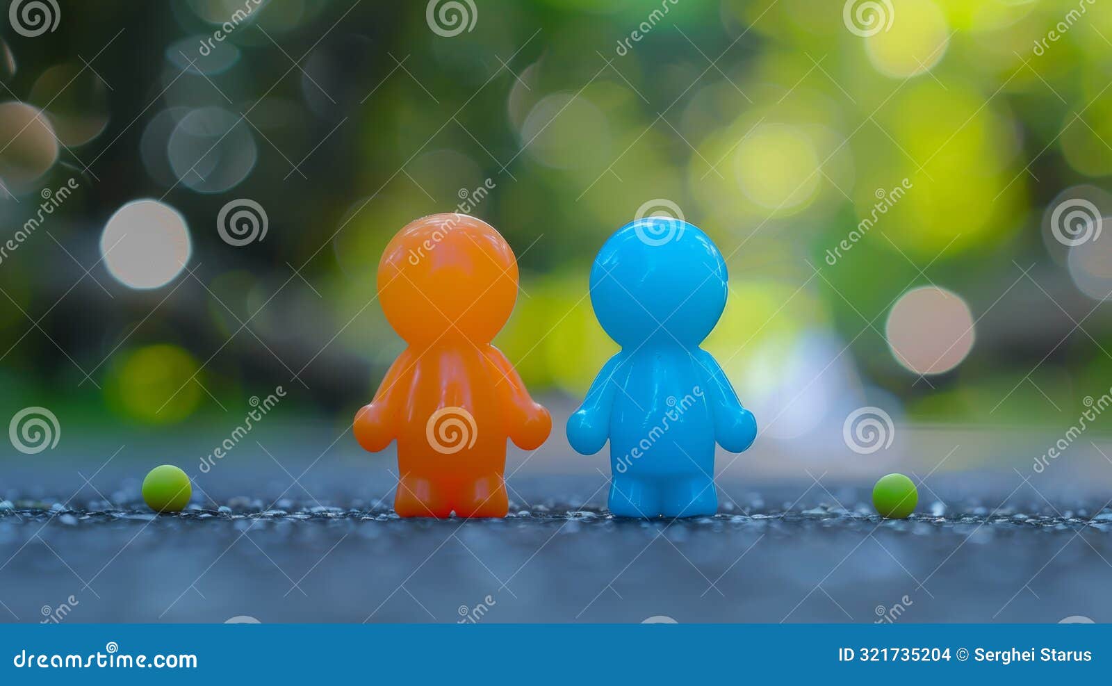 Red And Blue Figures In A Crowd Of People On The Scales. Confronting Of ...