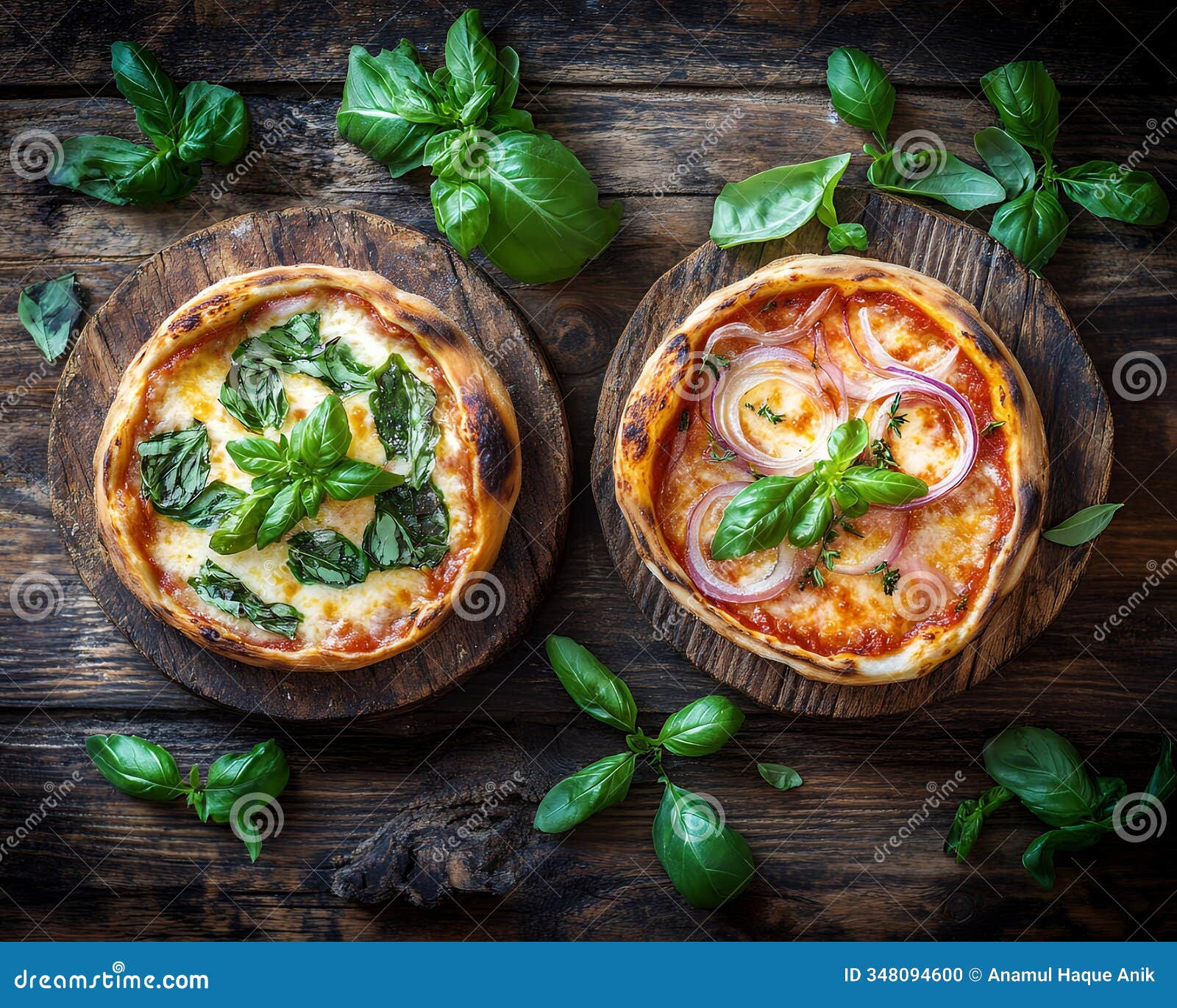 Two Small Pizzas with Different Toppings Stock Photo - Image of ...