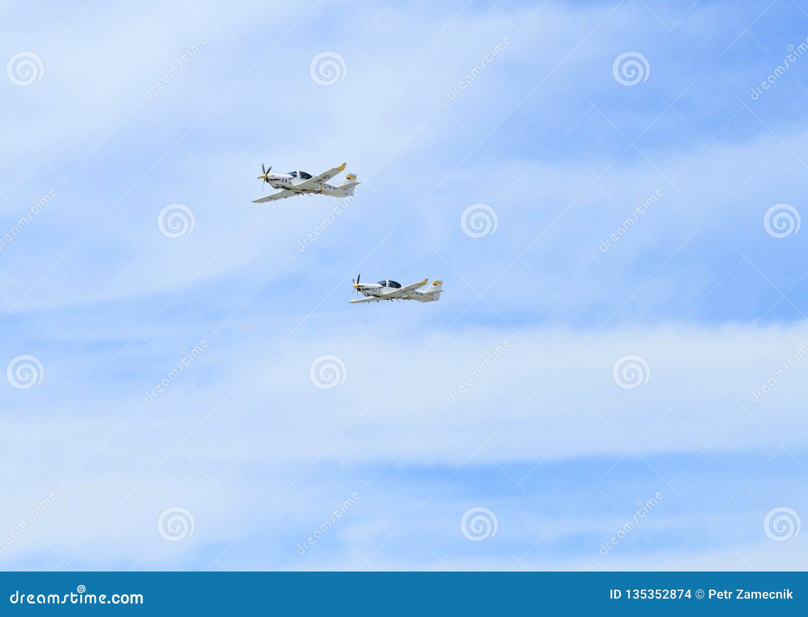 Two Small Planes on Acrobatics on Airshow Editorial Stock Image - Image ...