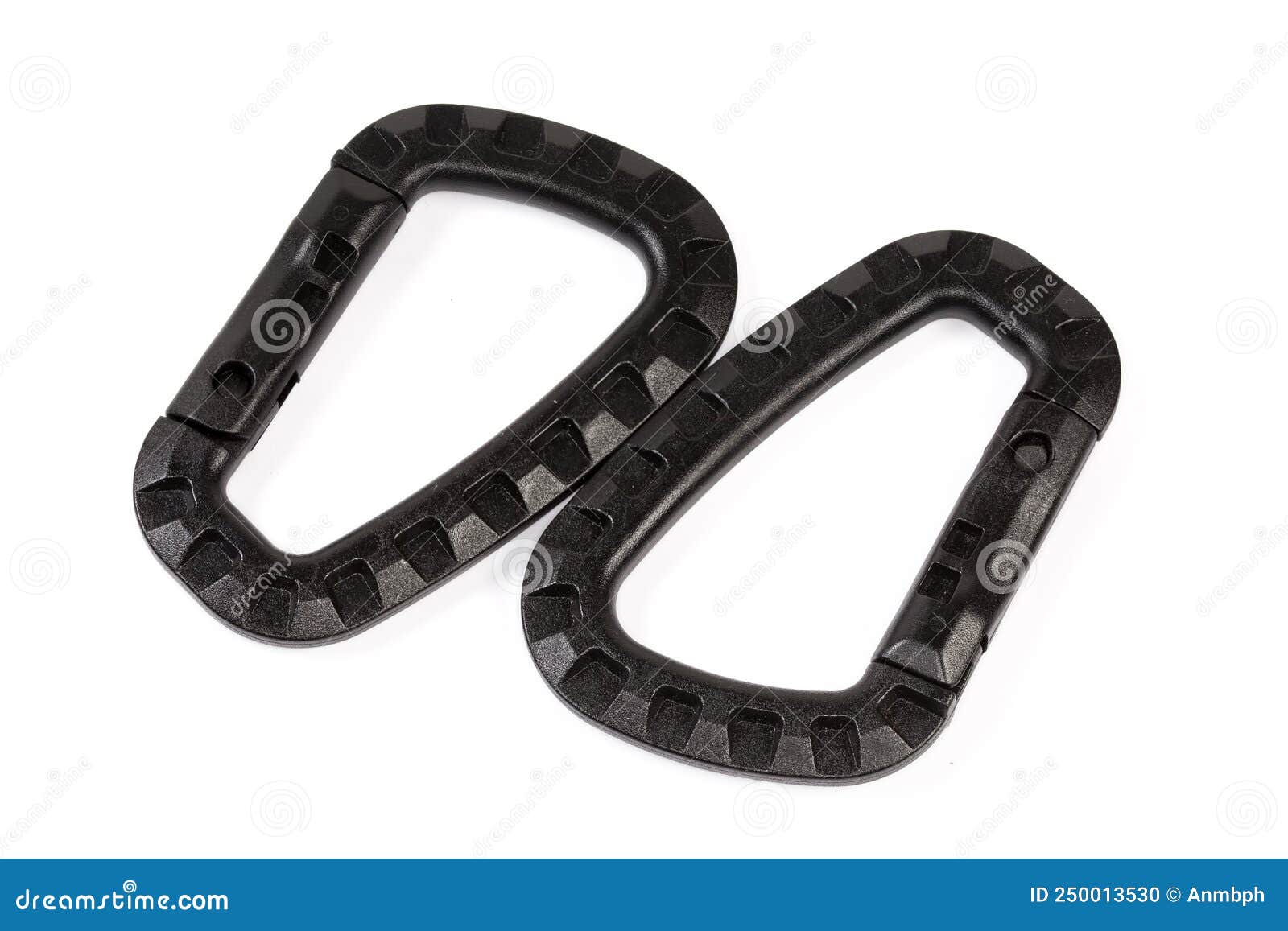 Two Small Plastic Snap Hooks on a White Background Stock Photo - Image ...
