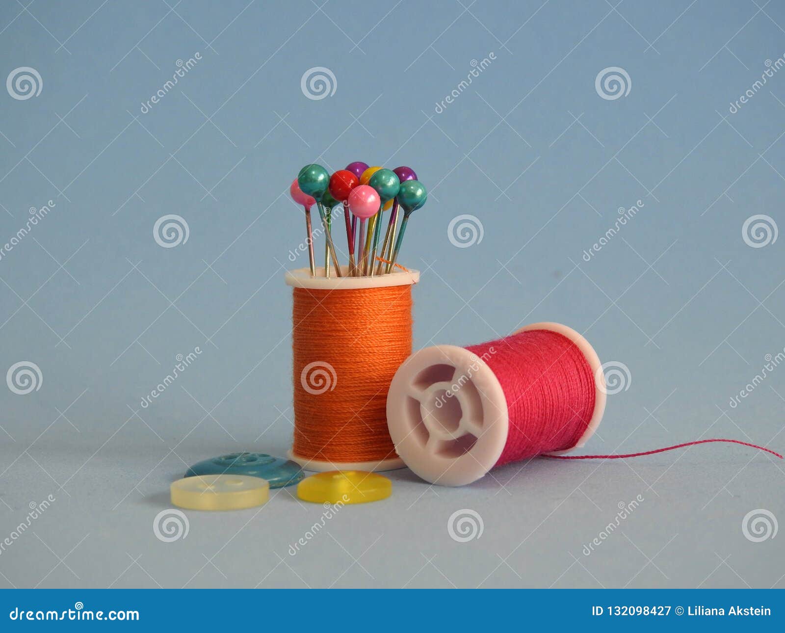 Sewing Thread Spools, Buttons and Sewing Pins: Many Colors, a Joyful ...