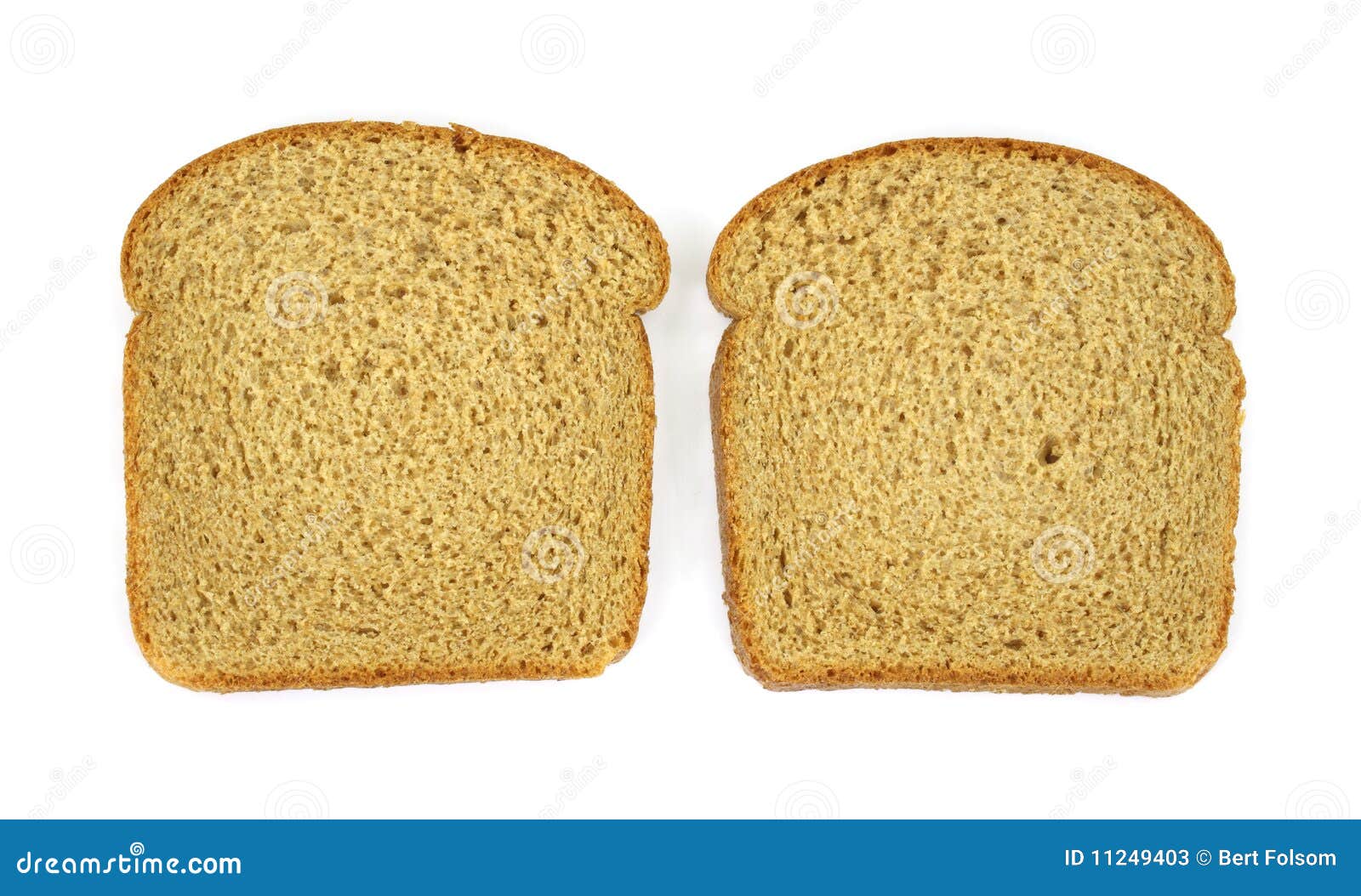 Two Small Slices of Wheat Bread Stock Image - Image of slices, food ...