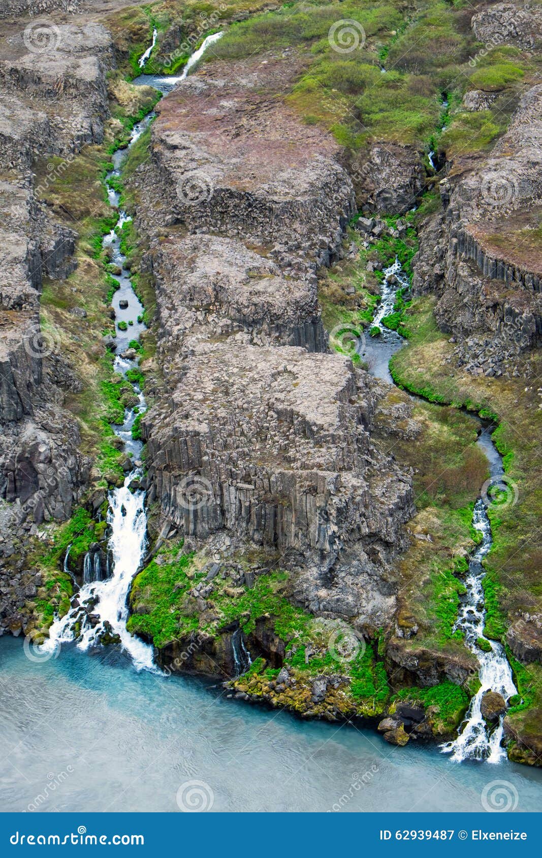 Two Small Streams in Iceland Stock Image - Image of iceland, green ...