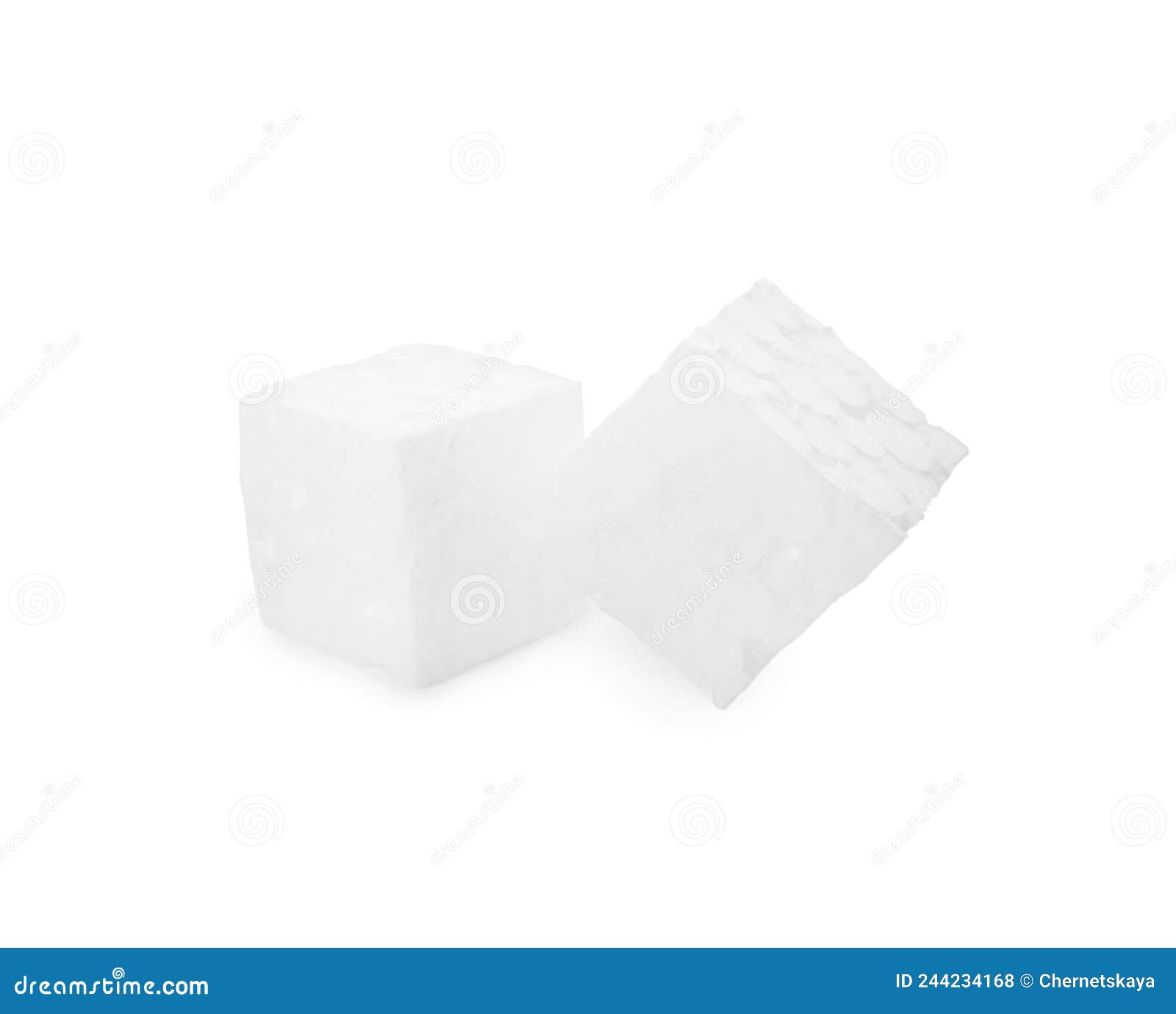 Two Small Styrofoam Cubes on White Background Stock Photo - Image of ...