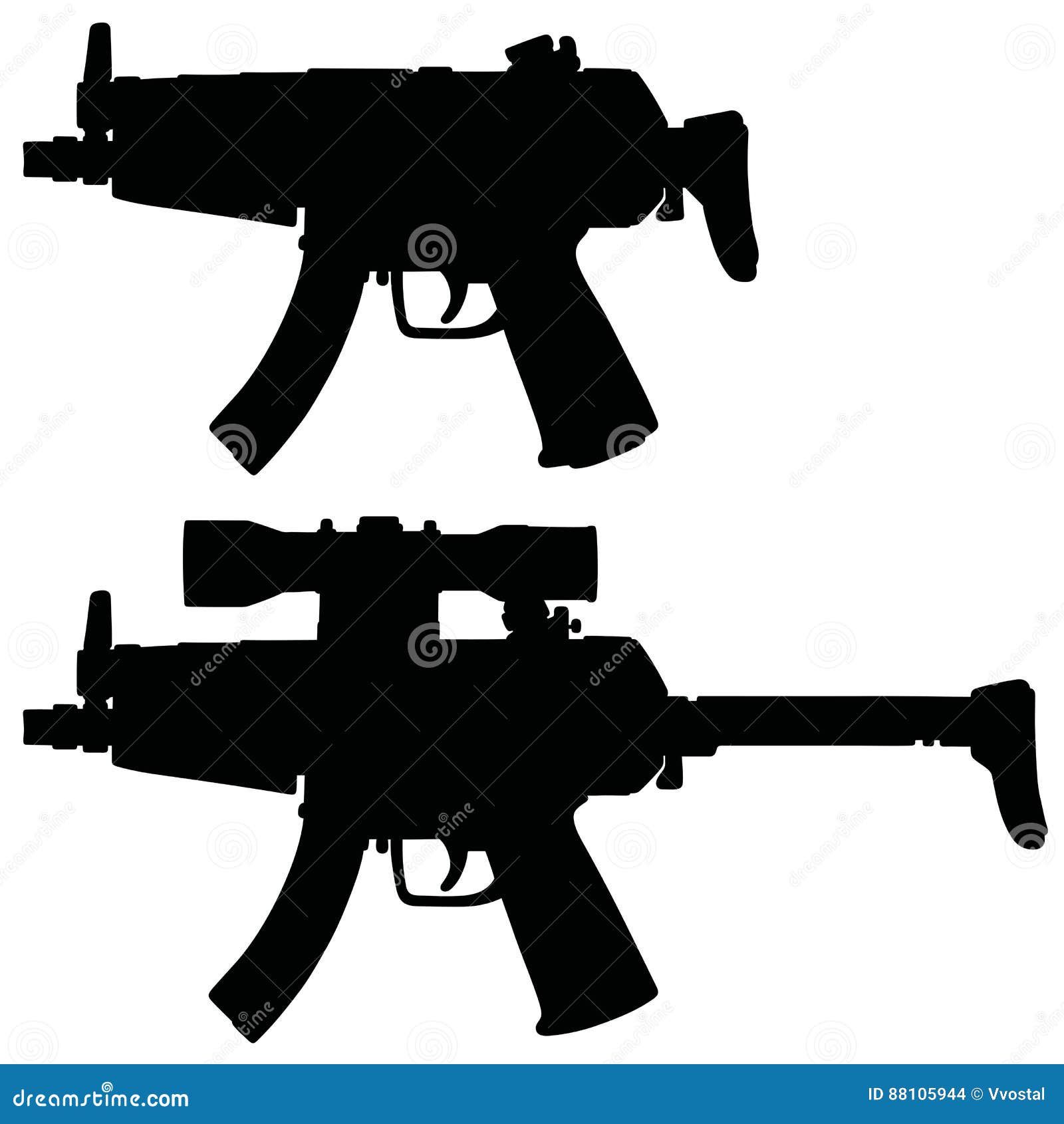 Submachine Gun Drawings