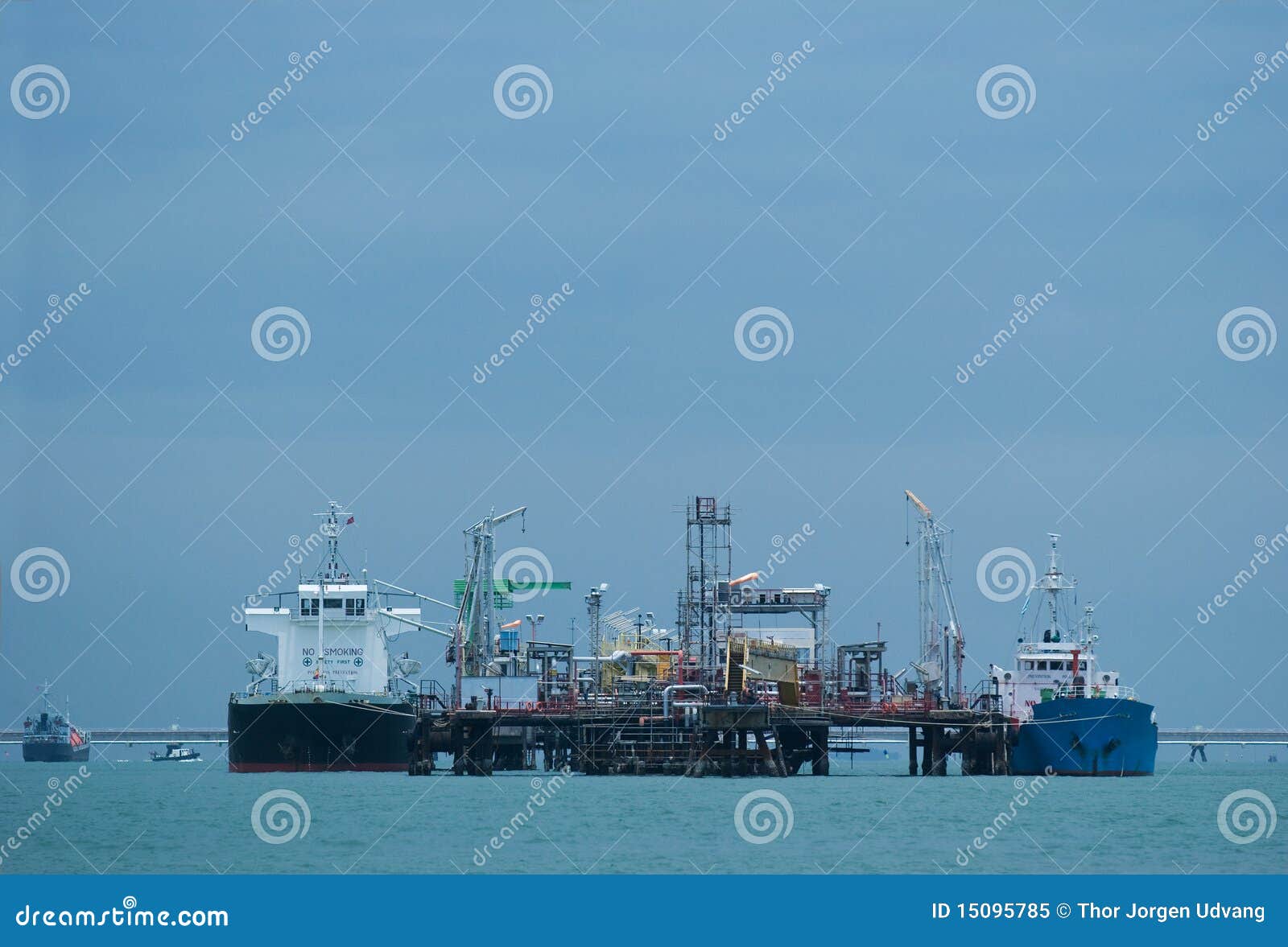 Two Small Tankers at an Oil Terminal Stock Image - Image of siam ...