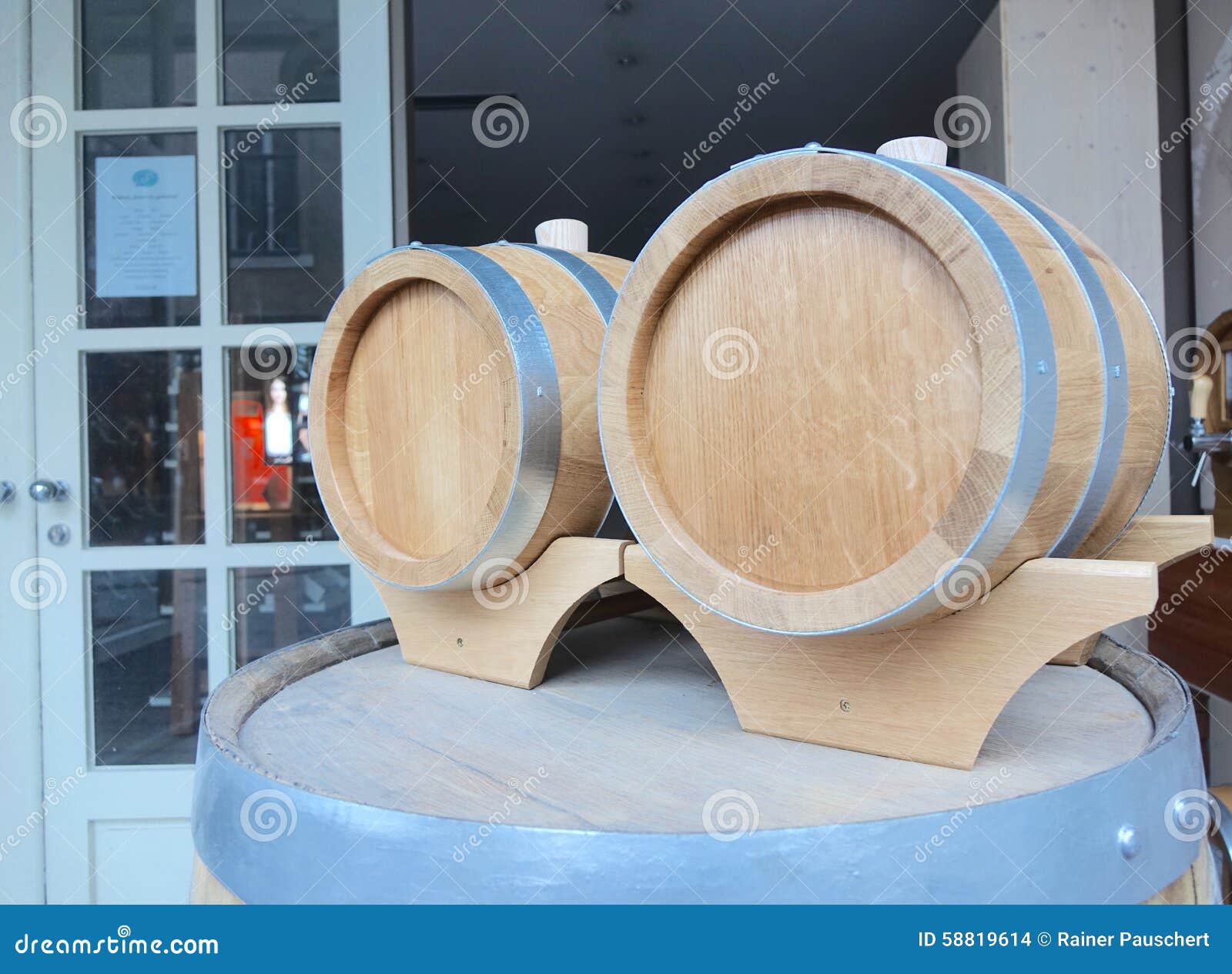 Two small wood barrels stock photo. Image of wooden, barrel - 58819614