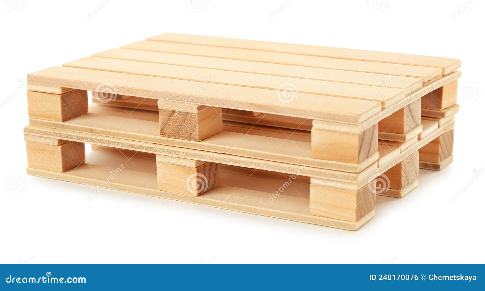 Two Small Wooden Pallets Stacked on White Background Stock Photo ...