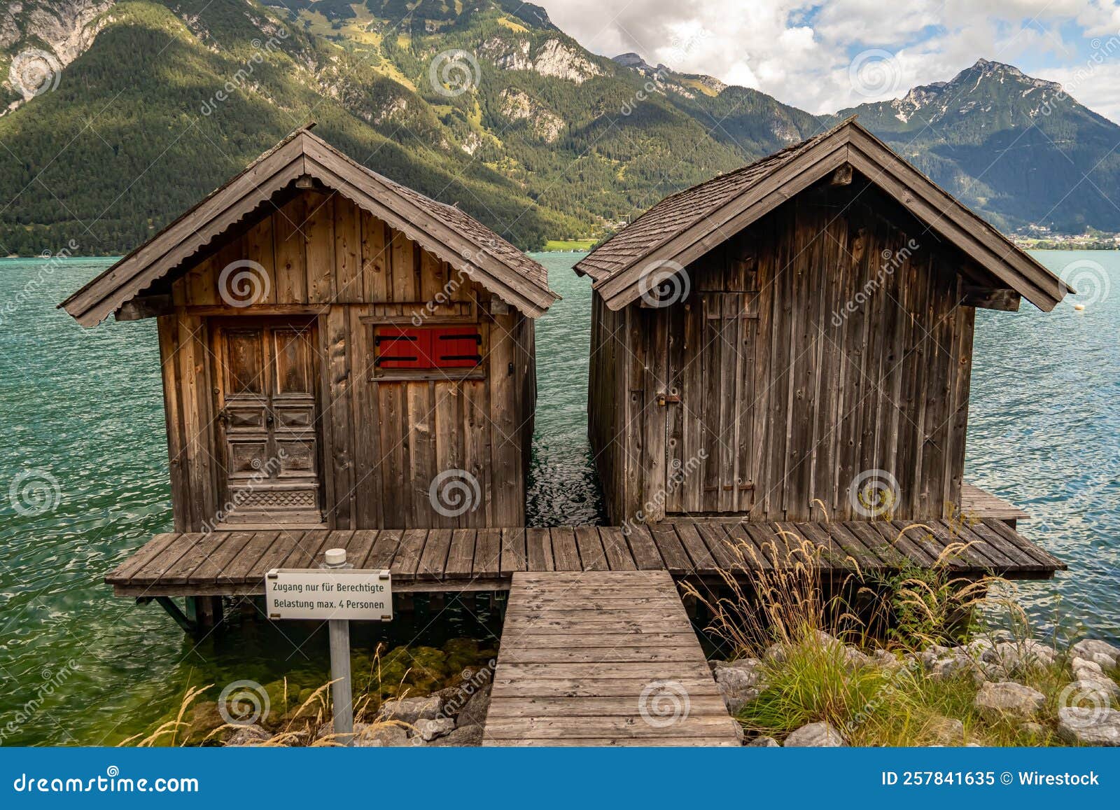 Small Wooden Structures by the Lake Stock Image - Image of structure ...