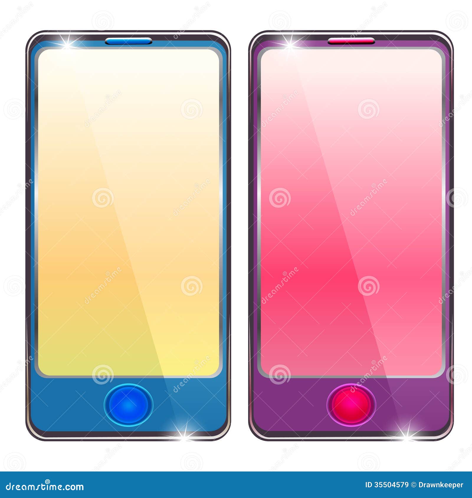 Two smart phones stock vector. Illustration of cellphone - 35504579