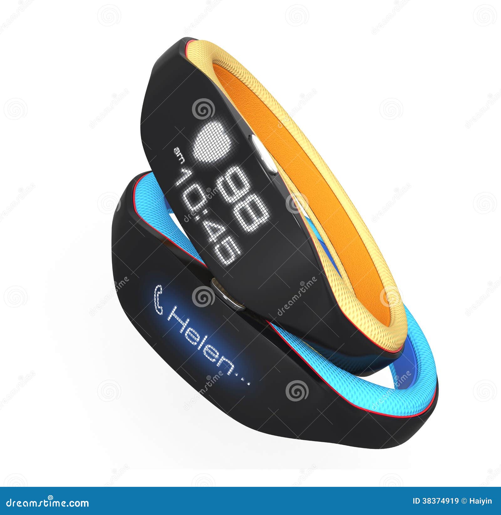 Two Smart Wrist Band Isolated on White Background Stock Image - Image ...