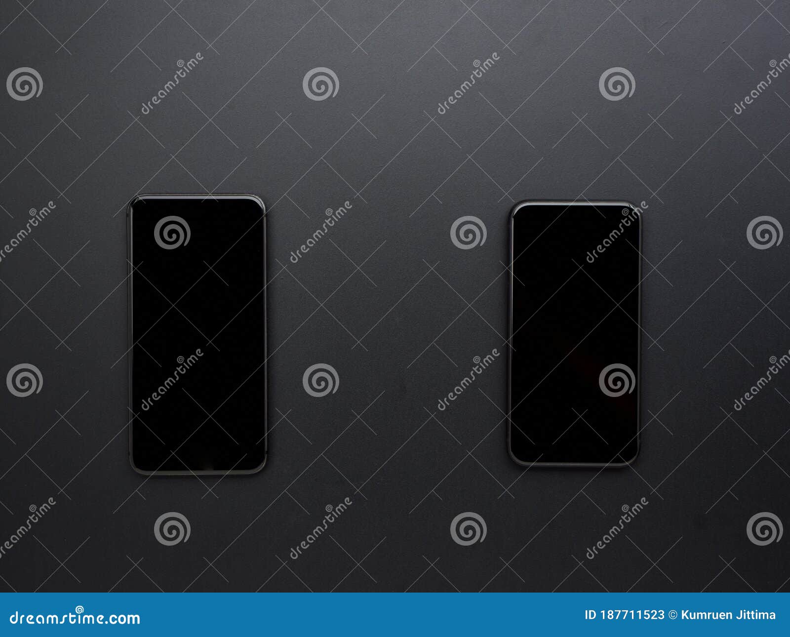 Two Smartphone on Black Background Stock Image - Image of portable ...