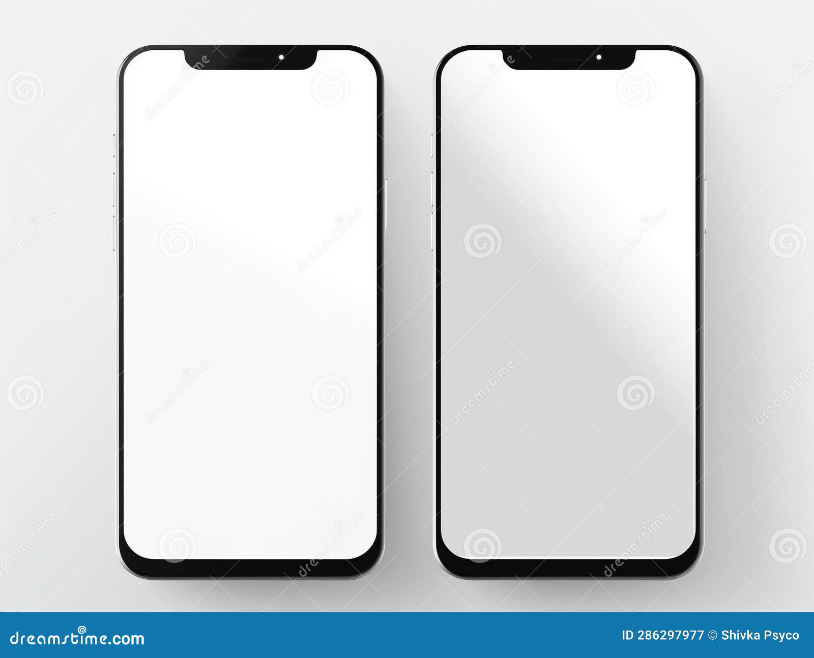 Two Smartphone Shows White Blank Screen Generative AI Stock ...