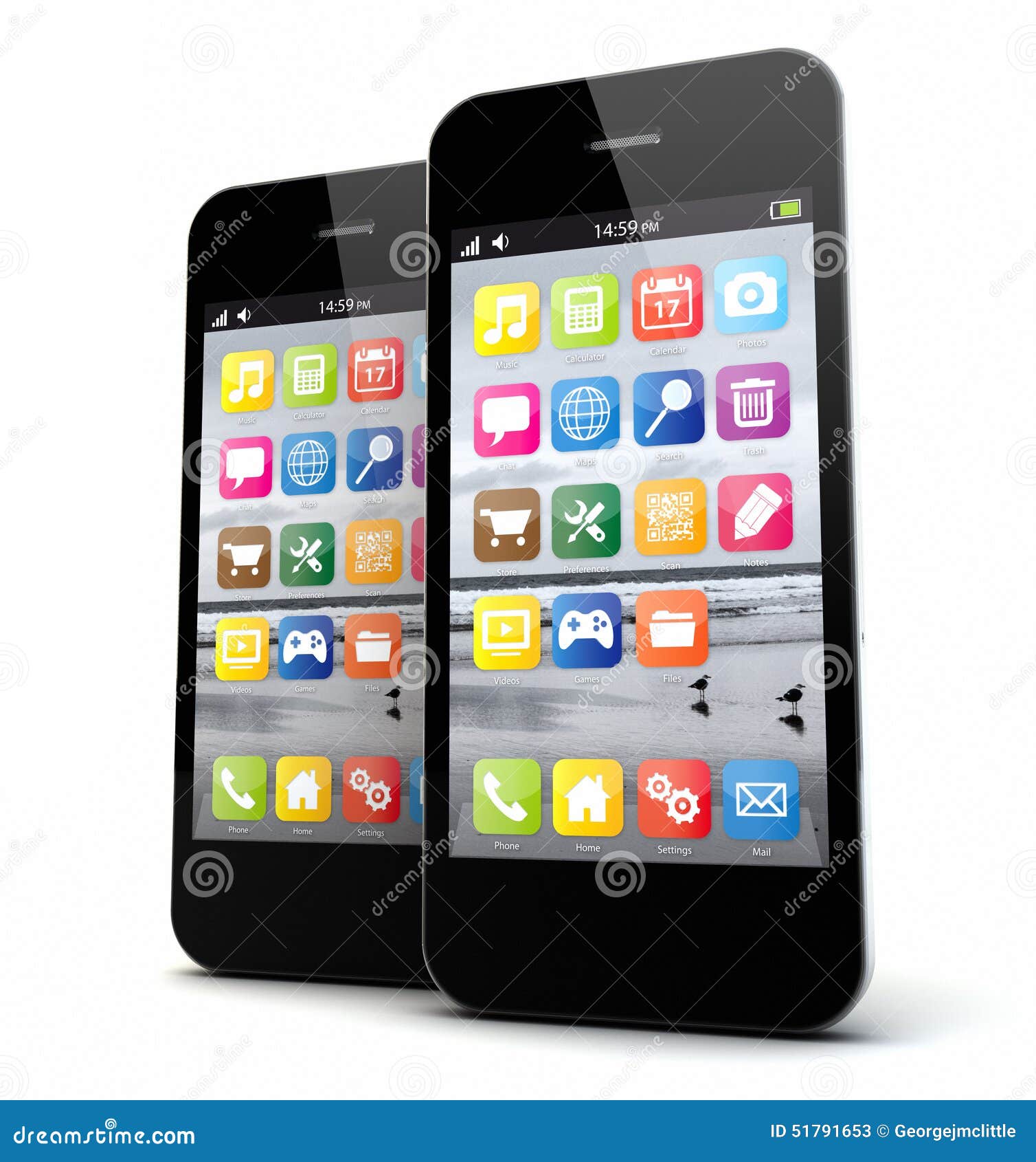 Two smartphones stock illustration. Illustration of mobility - 51791653