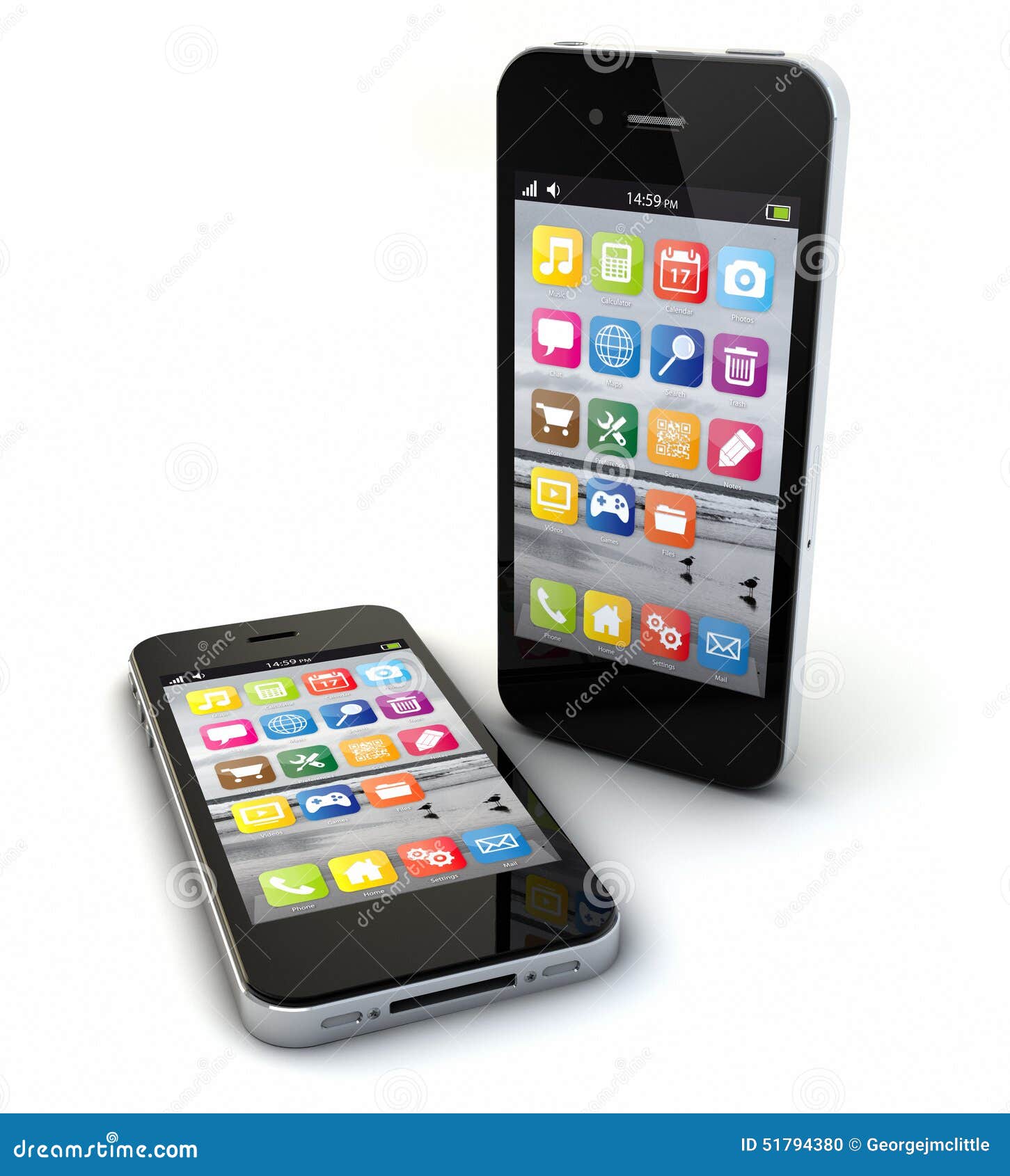 Two smartphones stock illustration. Illustration of technology - 51794380