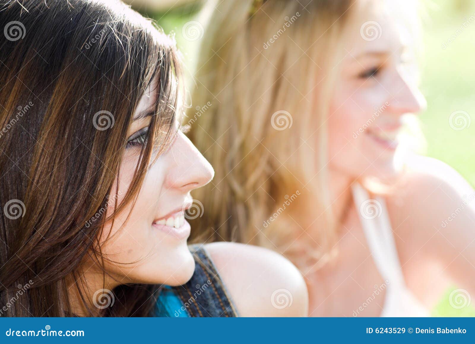 Two Smiling Beautiful Girls Stock Image - Image of hair, lovely: 6243529