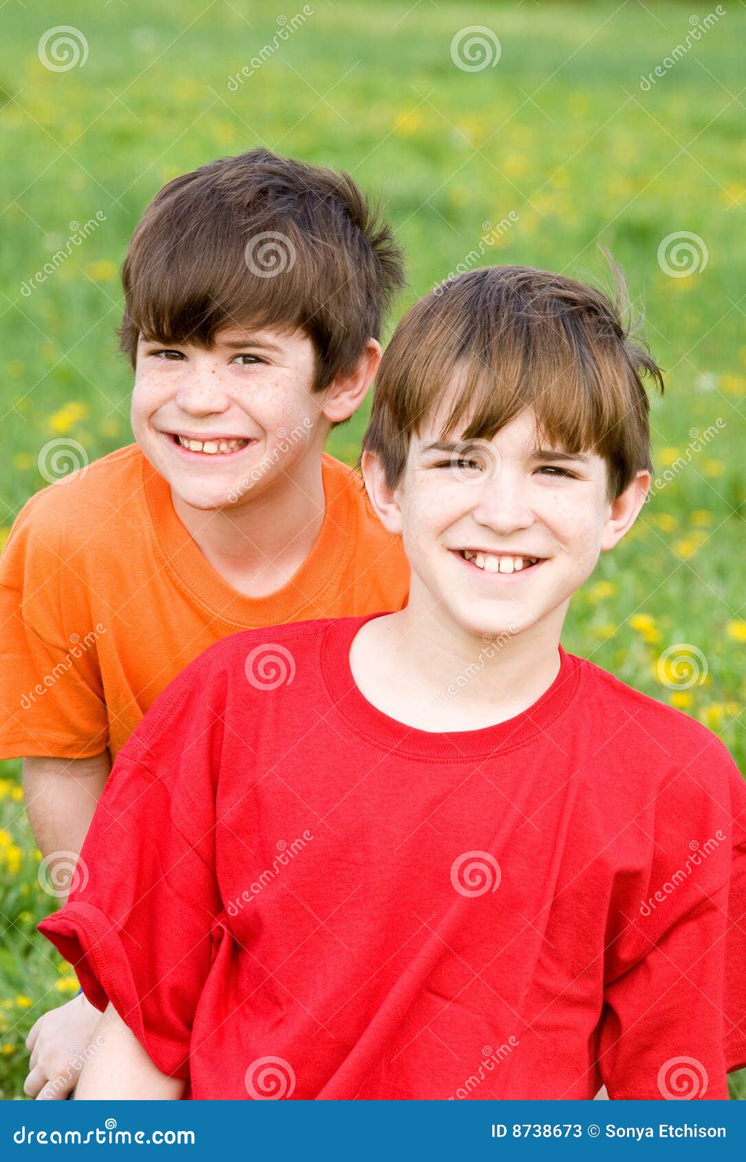 Two Smiling Brothers stock image. Image of bright, buddies - 8738673