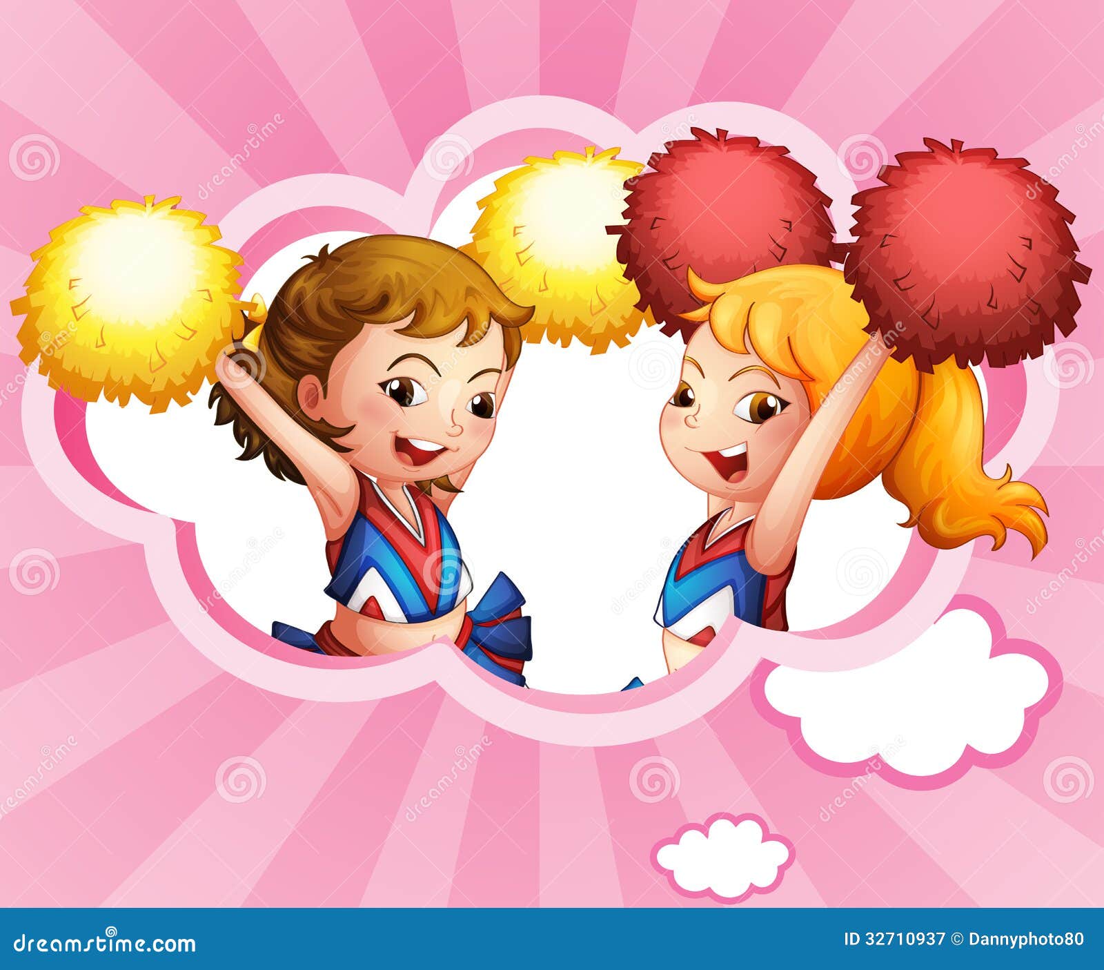 Two smiling cheerdancers stock vector. Illustration of cheers - 32710937
