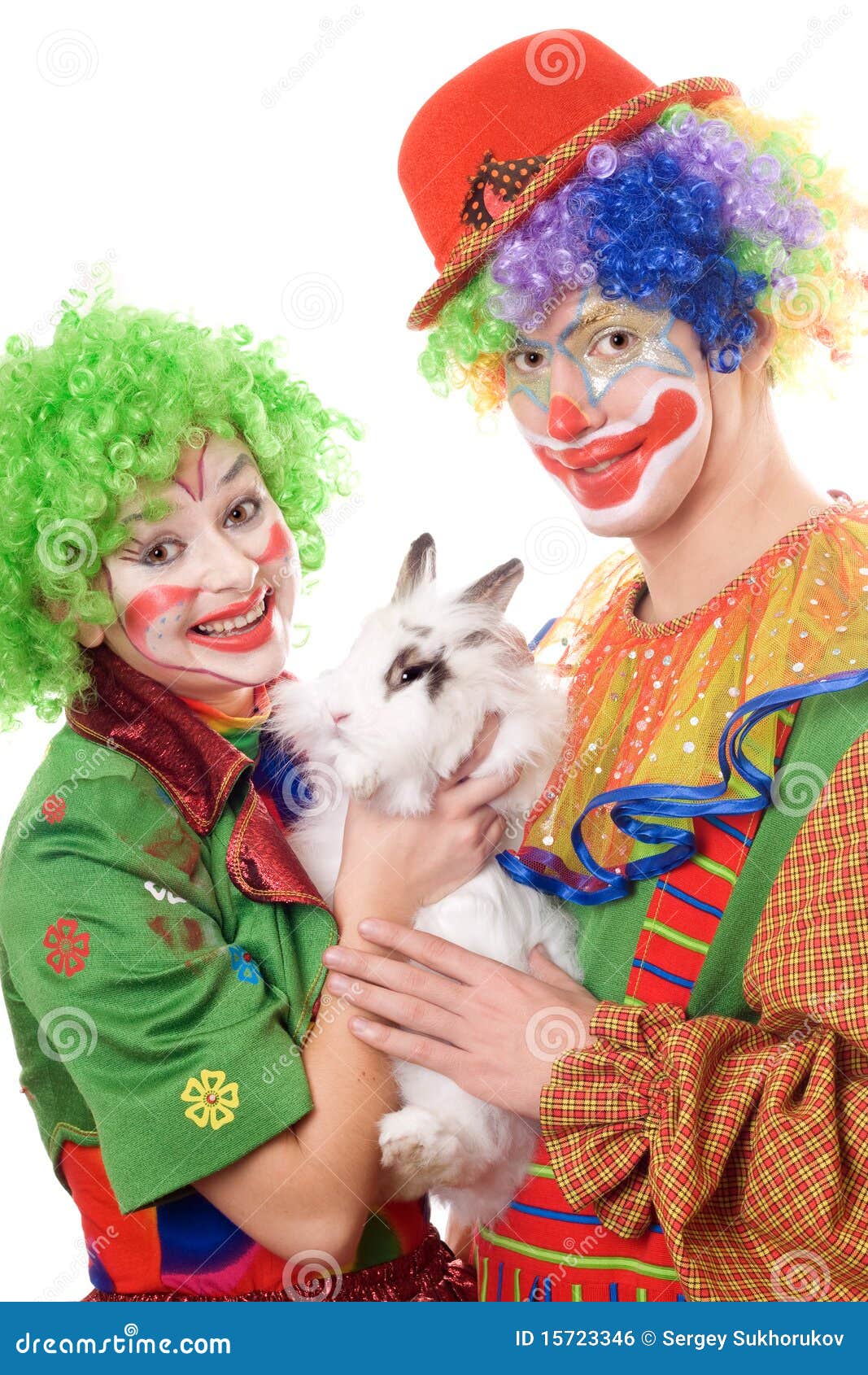 Two smiling clown stock photo. Image of person, happiness - 15723346