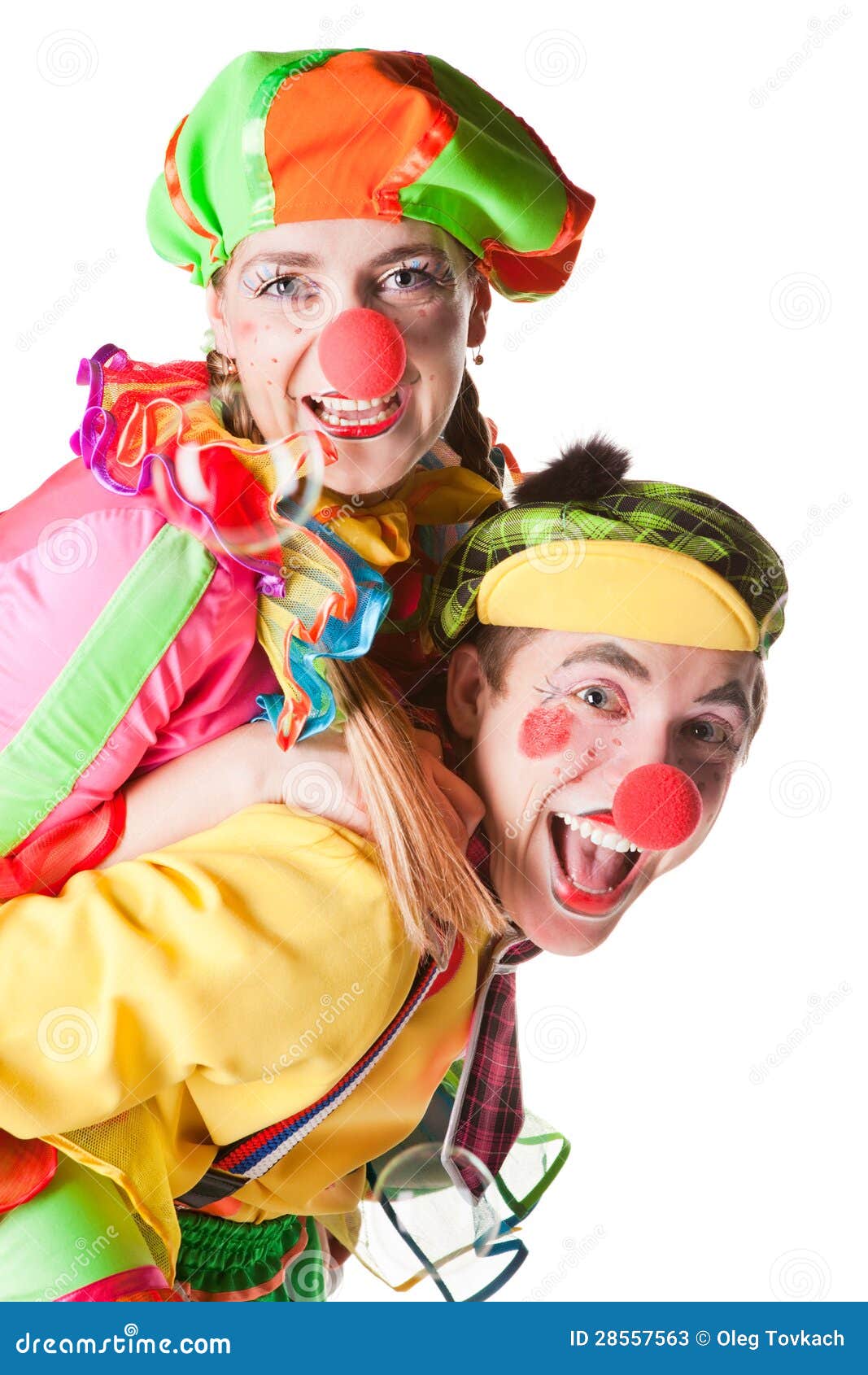 Two smiling clowns stock image. Image of colour, isolated - 28557563