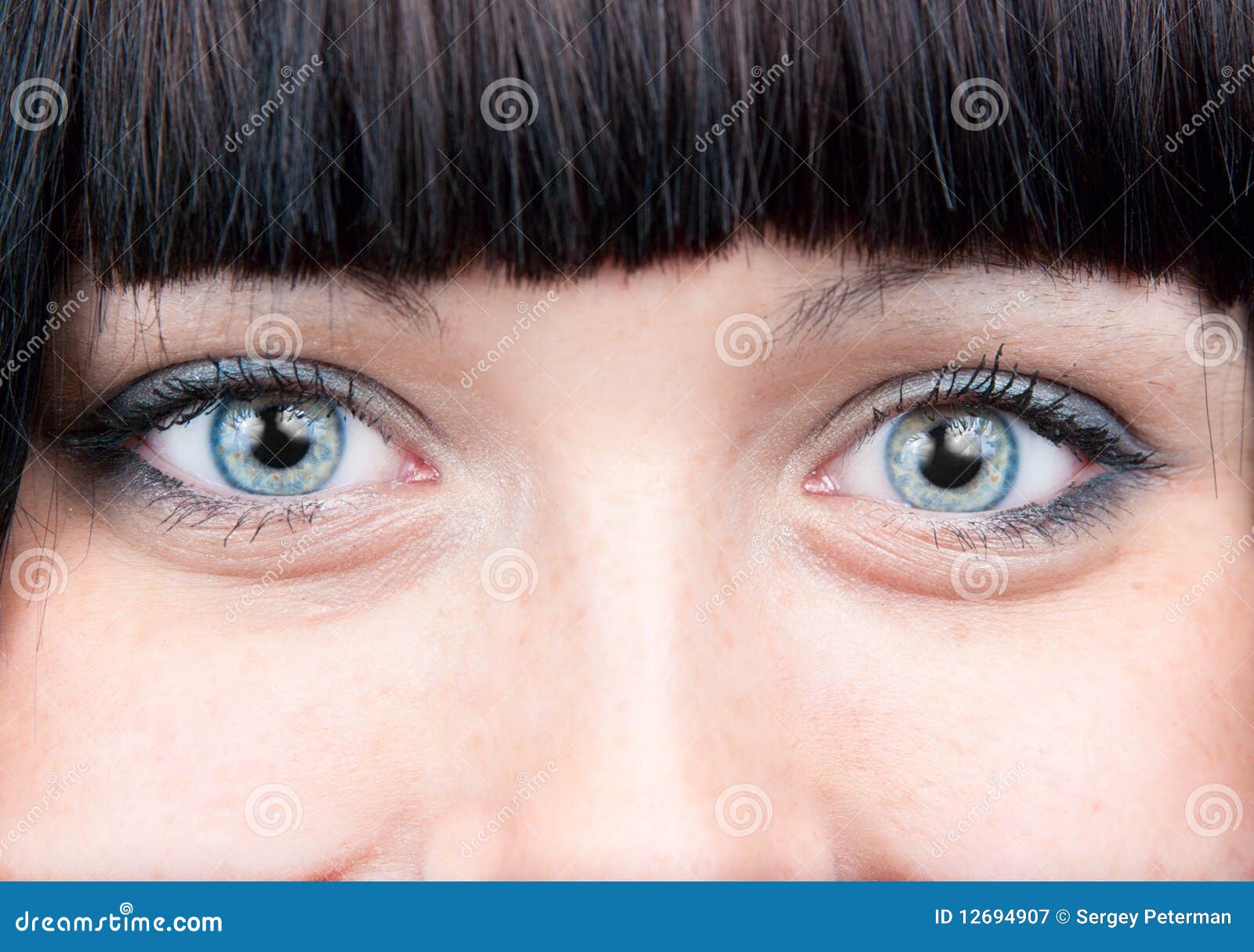 Two smiling eyes stock image. Image of caucasian, human - 12694907
