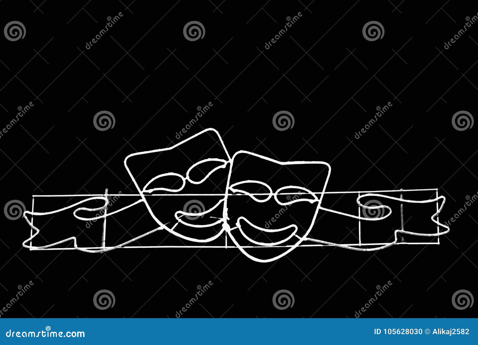 Two Smiling Masks Black and White Stock Photo - Image of masks ...
