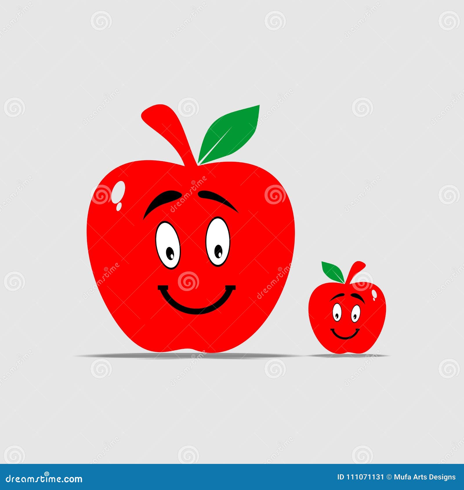 Two Smiling Red Apples stock vector. Illustration of apple - 111071131