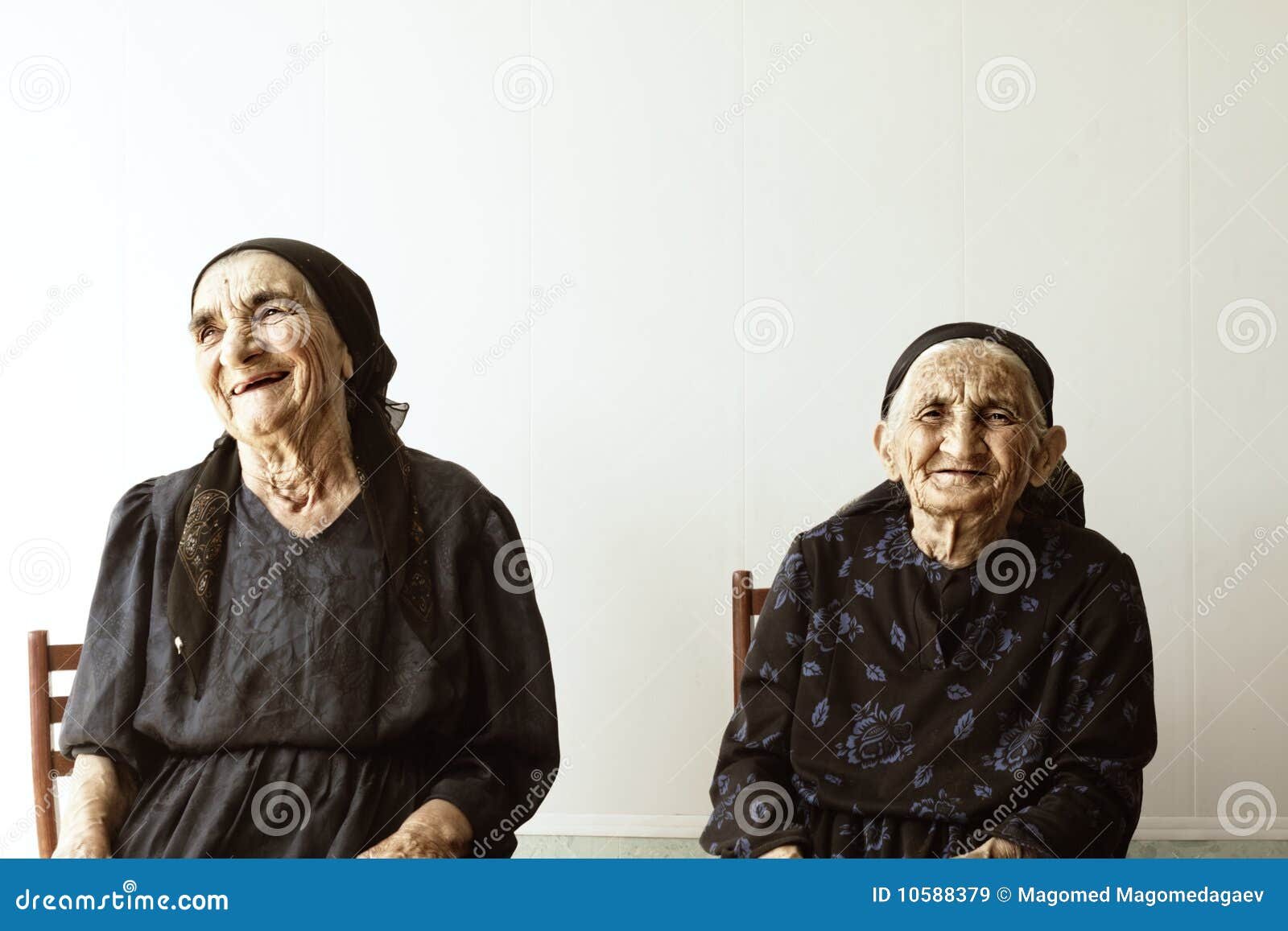 Two smiling senior women stock image. Image of selective - 10588379